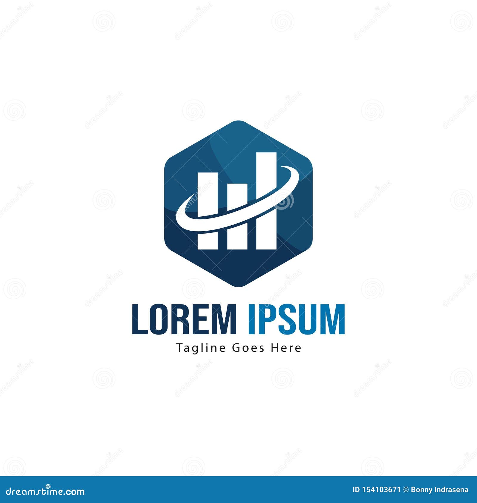 Chart Logo Template Design. Chart Logo with Modern Frame Isolated on ...