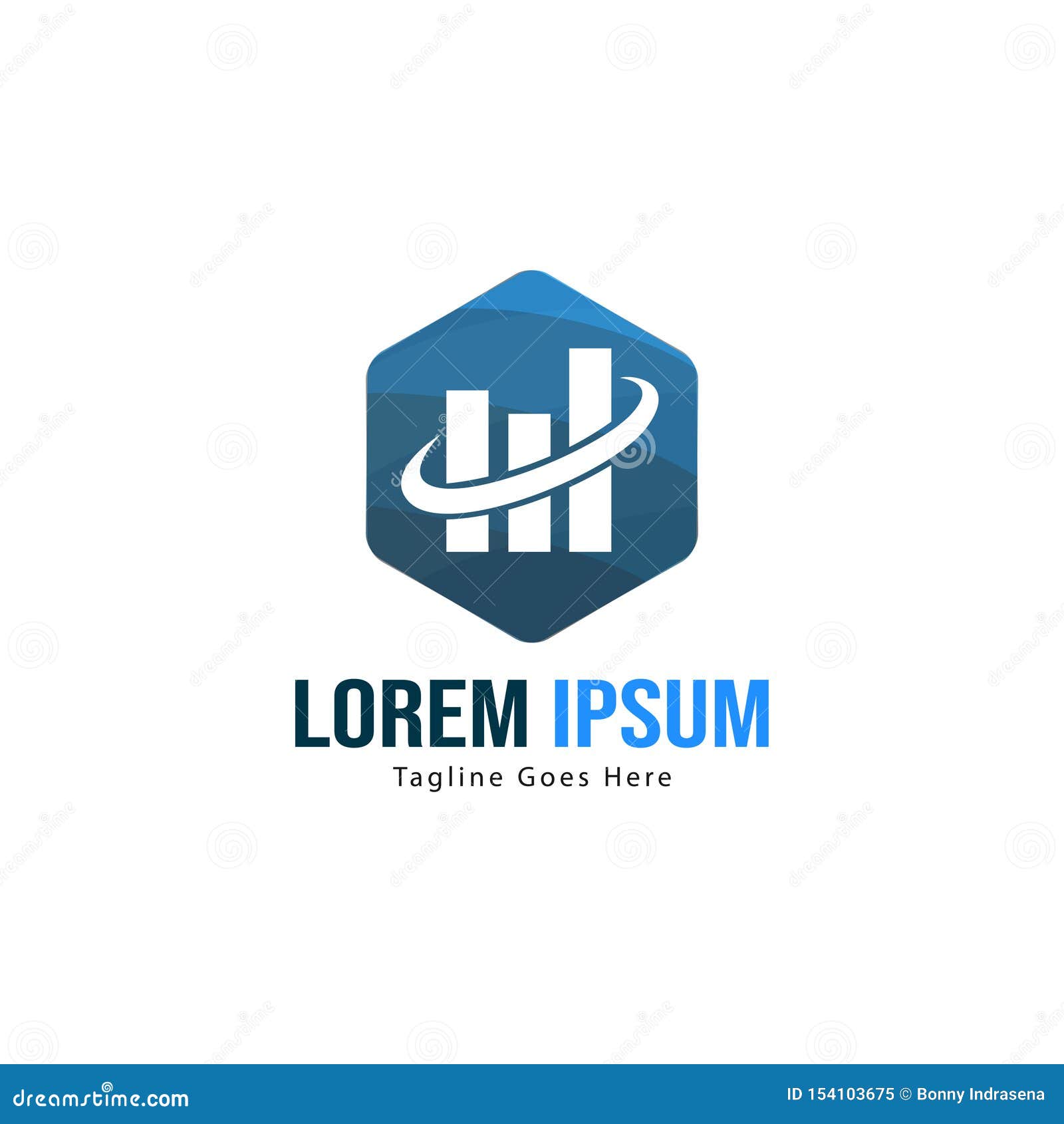 Chart Logo Template Design. Chart Logo with Modern Frame Isolated on ...