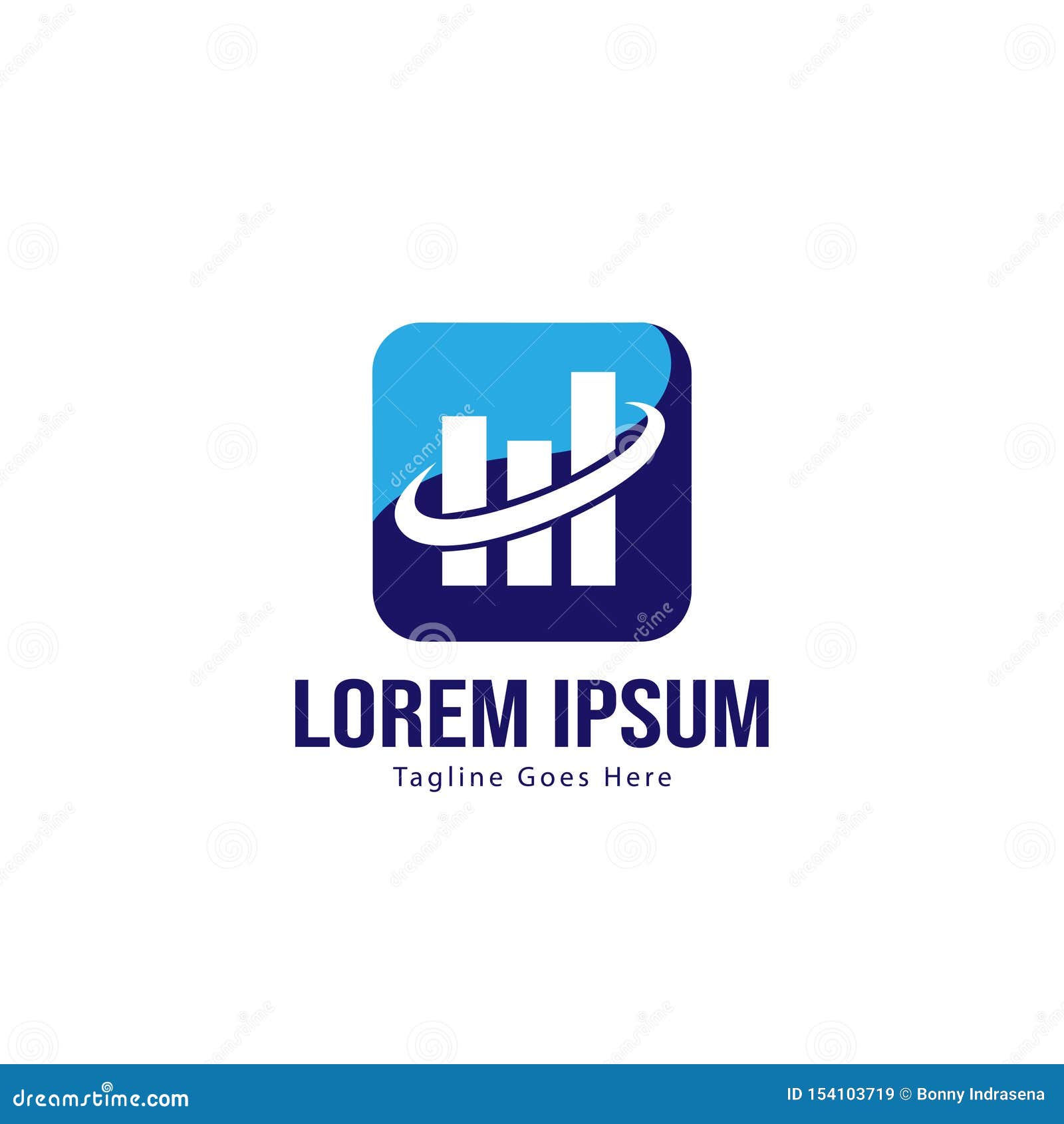 Chart Logo Template Design. Chart Logo with Modern Frame Isolated on ...