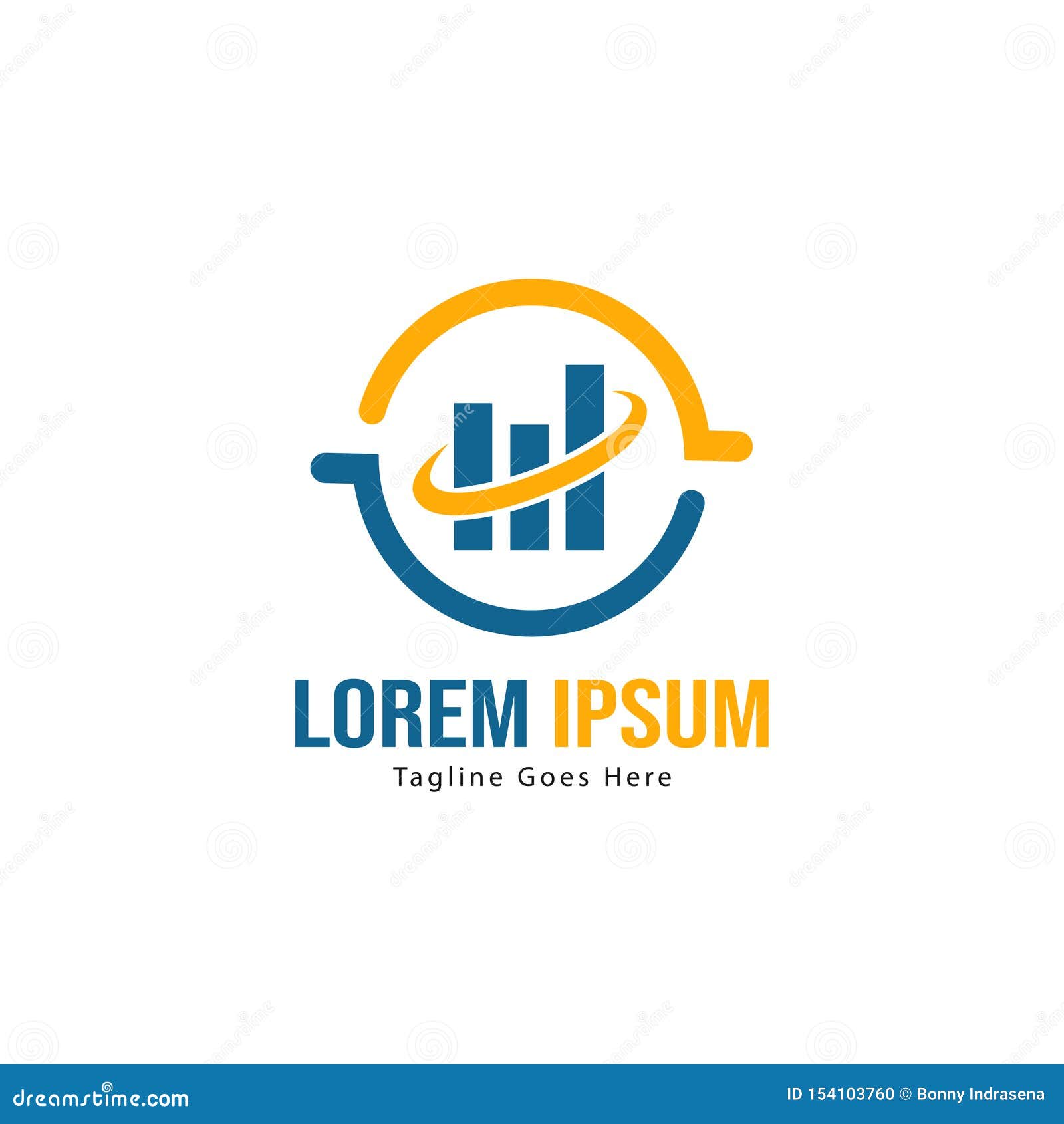 Chart Logo Template Design. Chart Logo with Modern Frame Isolated on ...