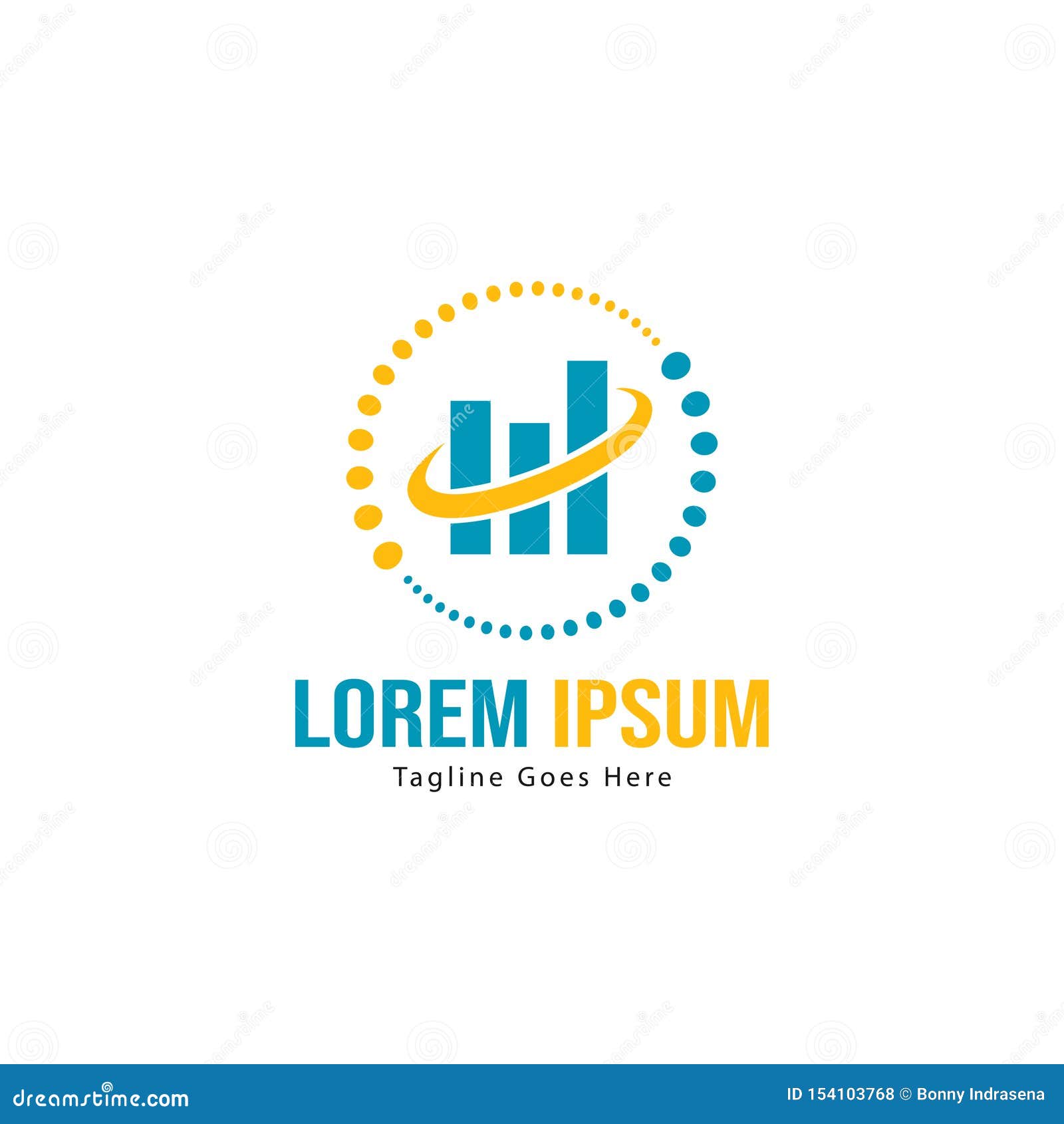Chart Logo Template Design. Chart Logo with Modern Frame Isolated on ...