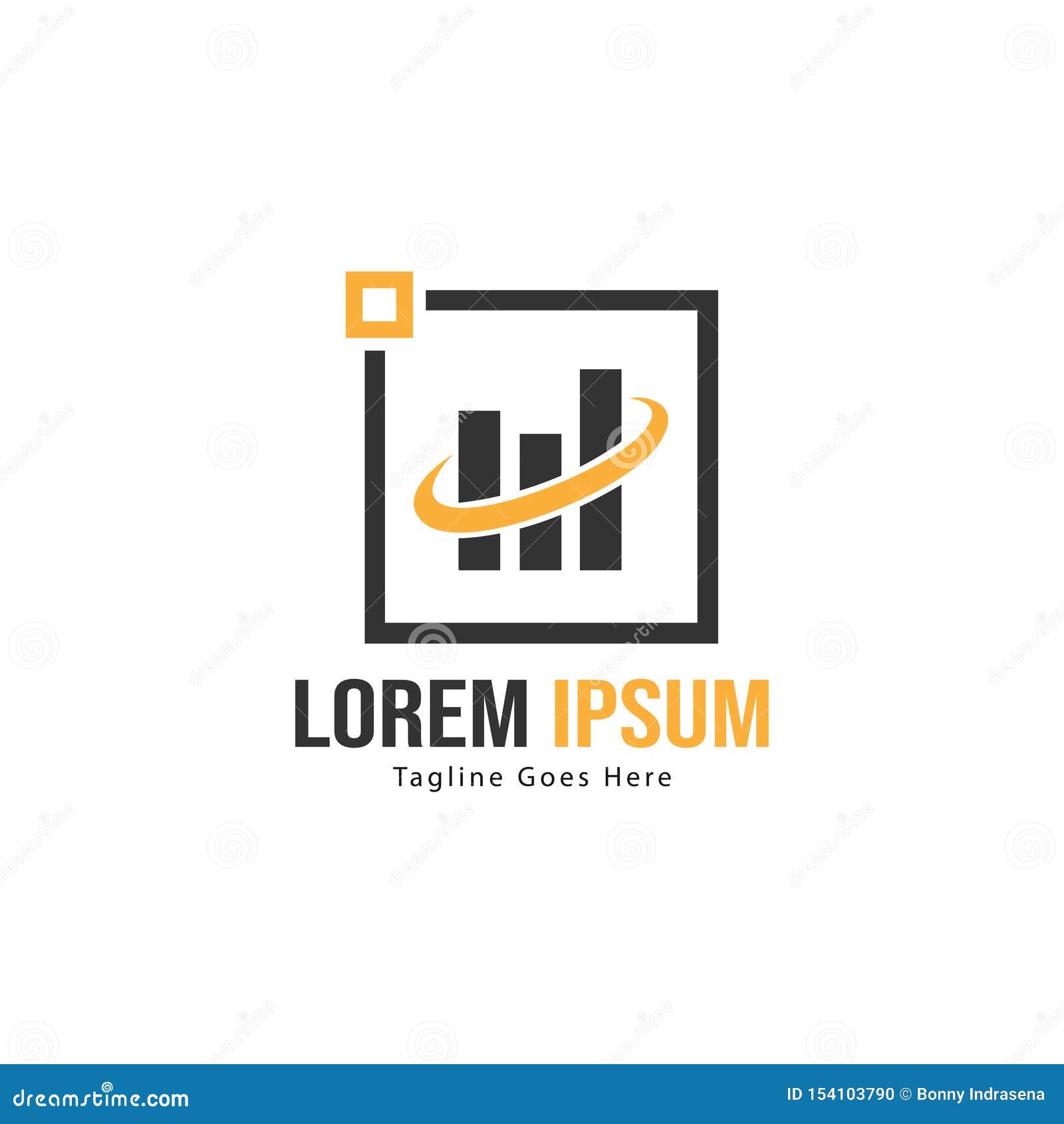 Chart Logo Template Design. Chart Logo with Modern Frame Isolated on ...