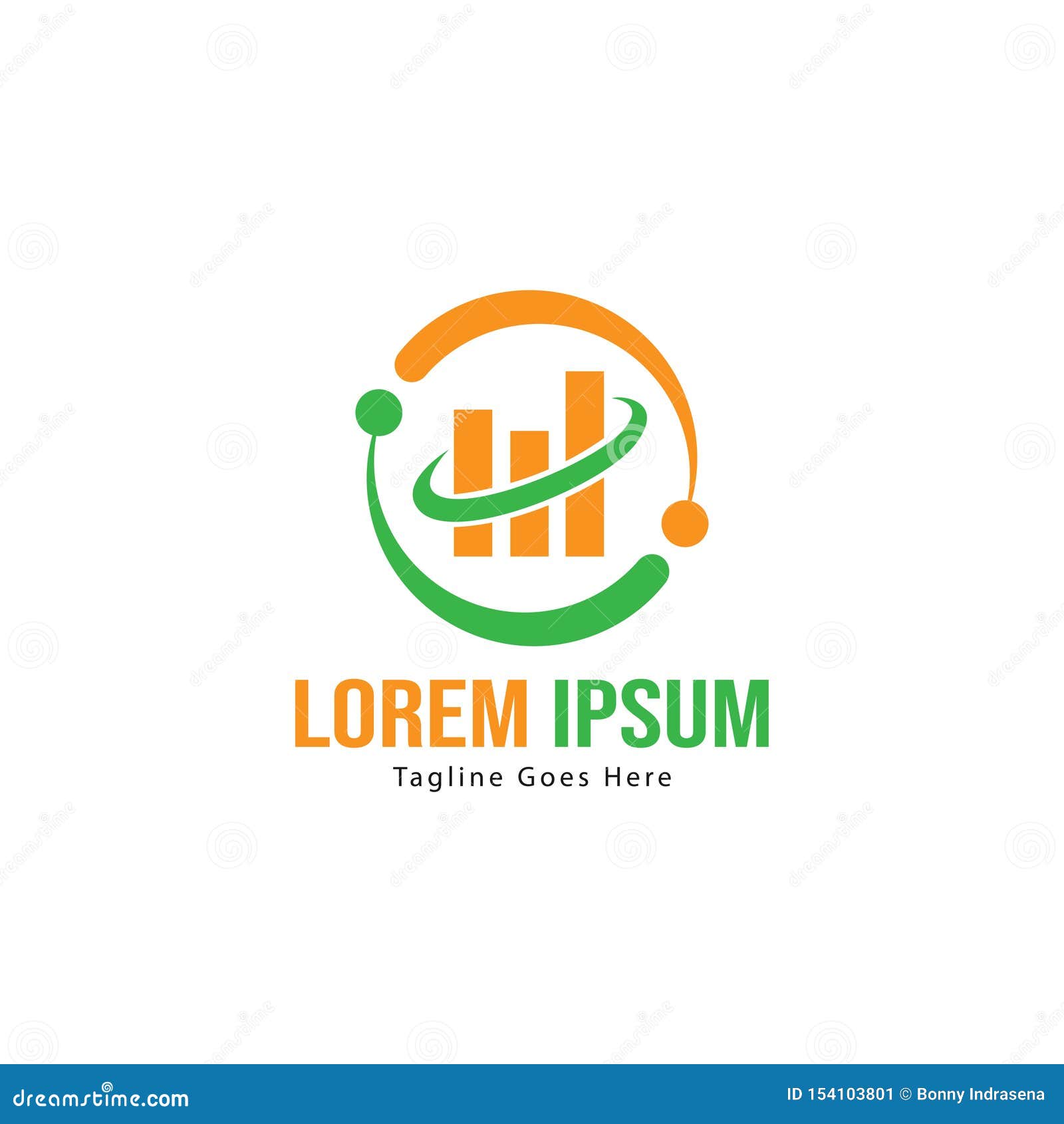 Chart Logo Template Design. Chart Logo with Modern Frame Isolated on ...