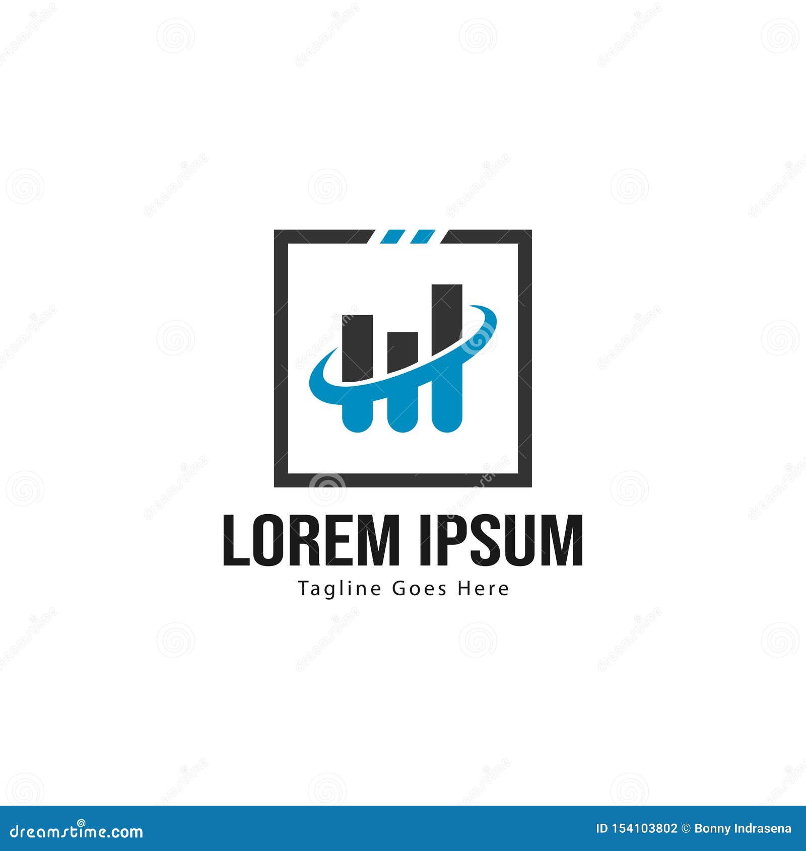 Chart Logo Template Design. Chart Logo with Modern Frame Isolated on ...