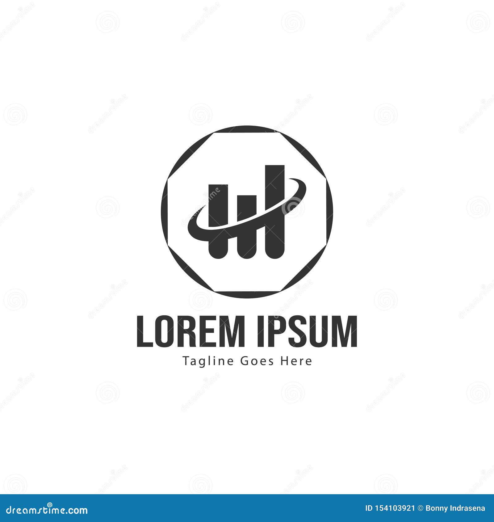 Chart Logo Template Design. Chart Logo with Modern Frame Isolated on ...