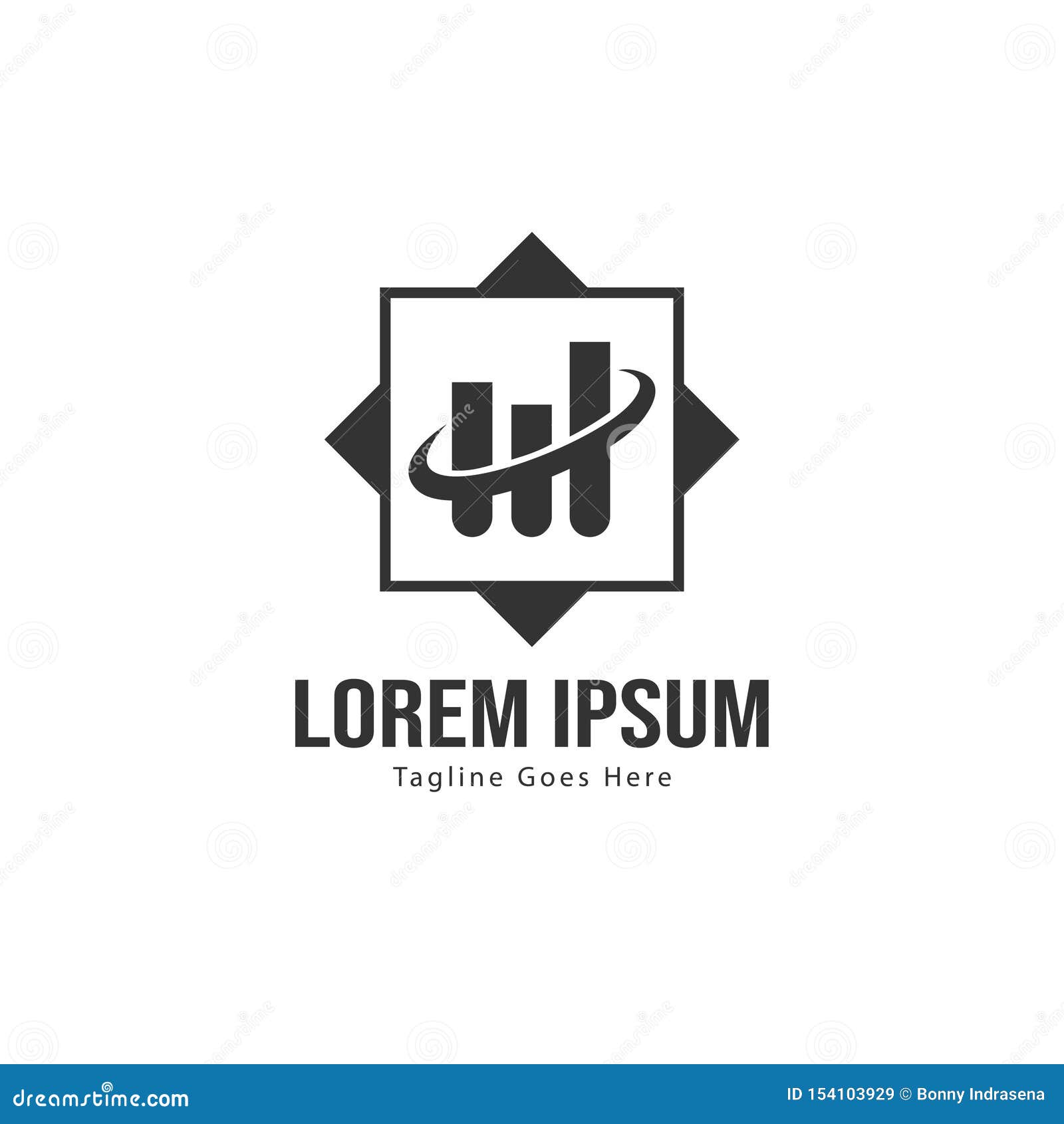 Chart Logo Template Design. Chart Logo with Modern Frame Isolated on ...
