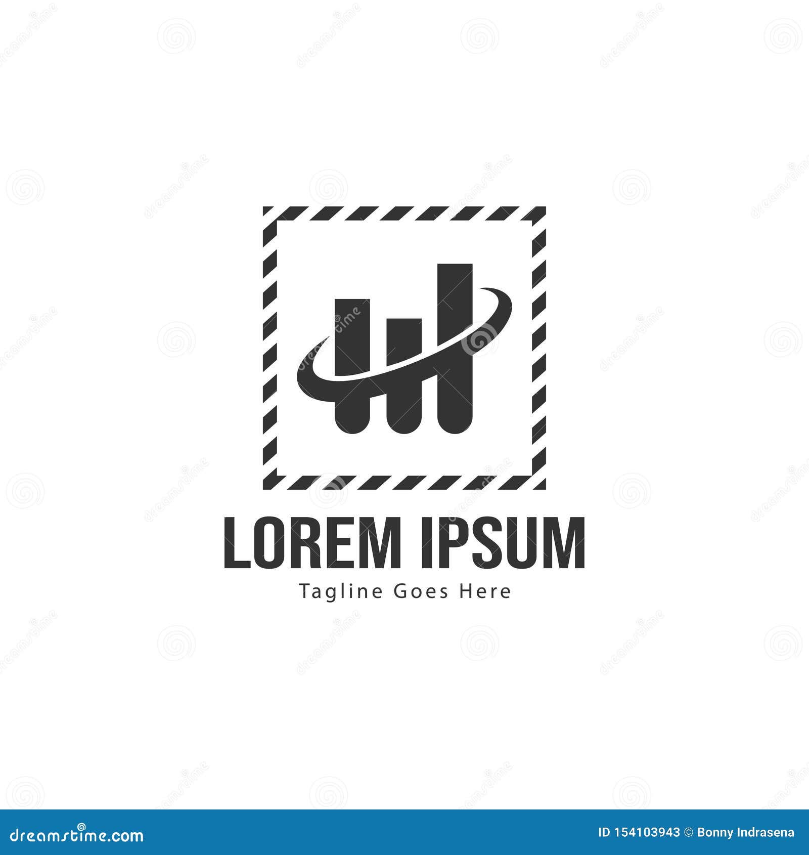 Chart Logo Template Design. Chart Logo with Modern Frame Isolated on ...