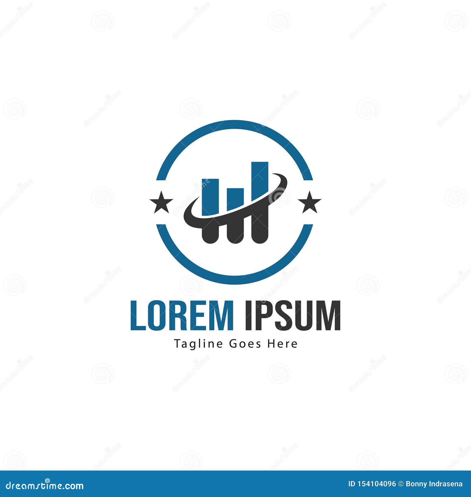 Chart Logo Template Design. Chart Logo with Modern Frame Isolated on ...