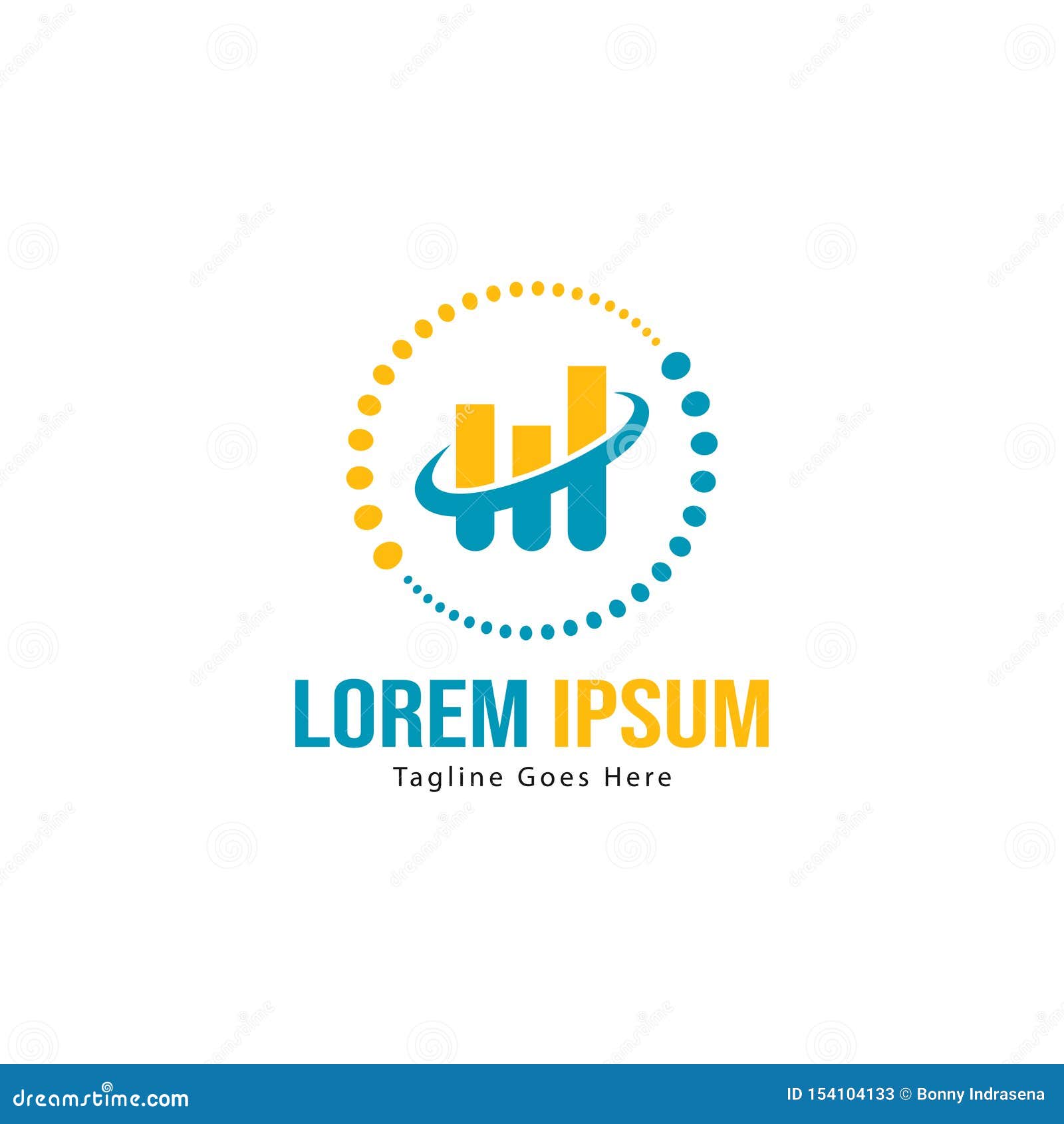 Chart Logo Template Design. Chart Logo with Modern Frame Isolated on ...