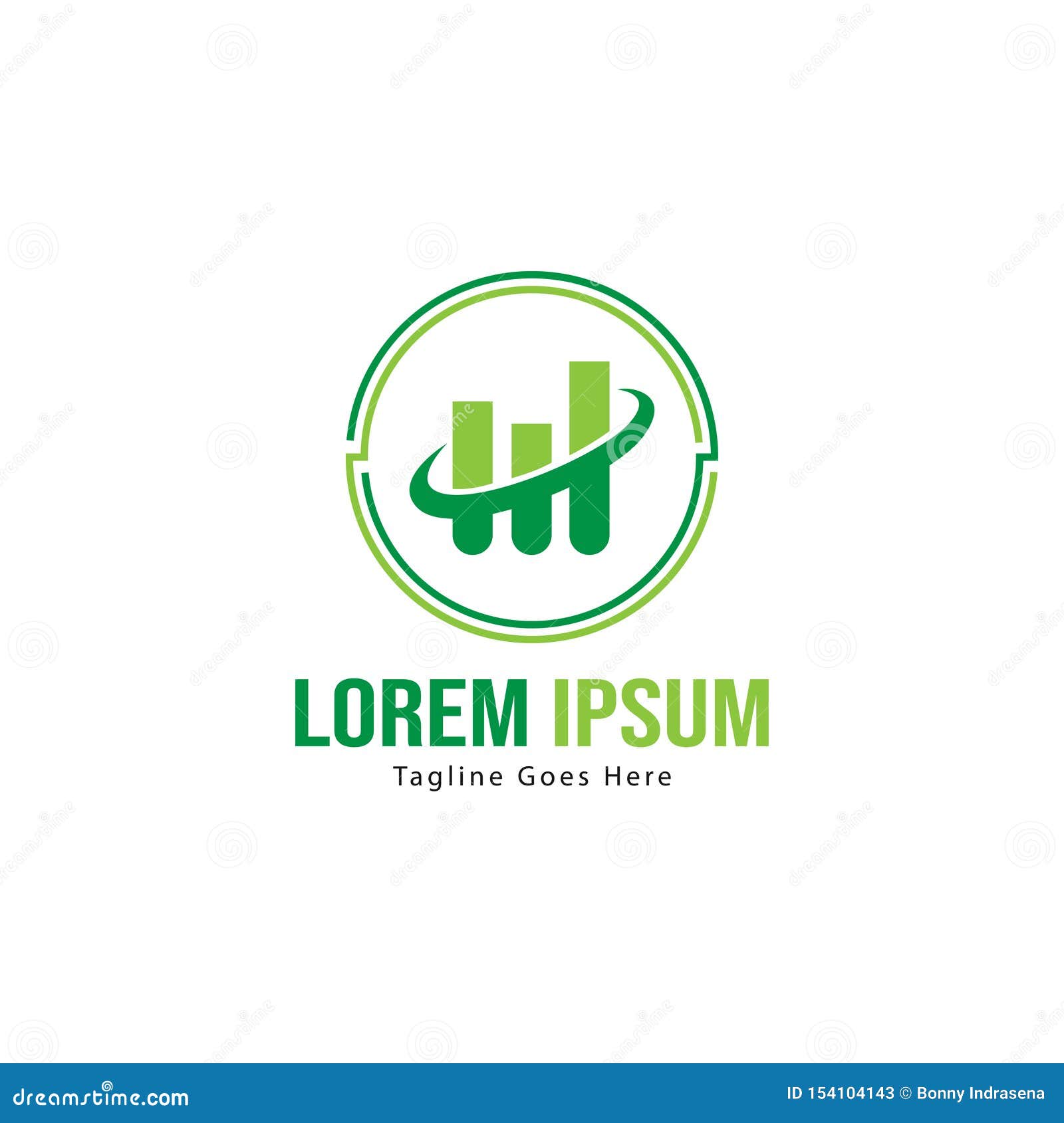 Chart Logo Template Design. Chart Logo with Modern Frame Isolated on ...