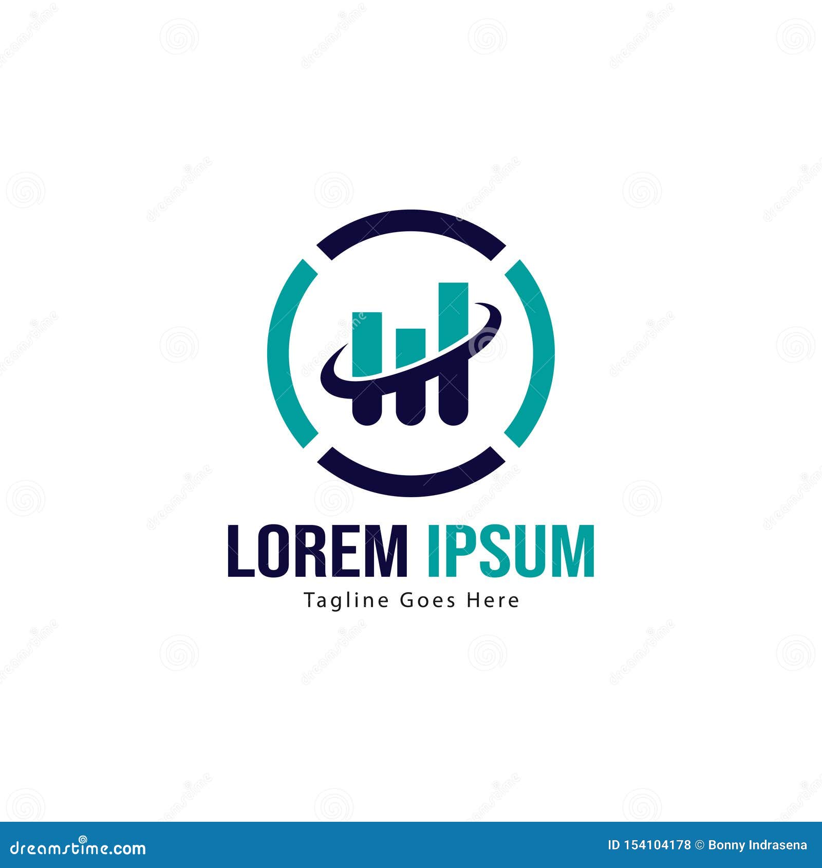 Chart Logo Template Design. Chart Logo with Modern Frame Isolated on ...