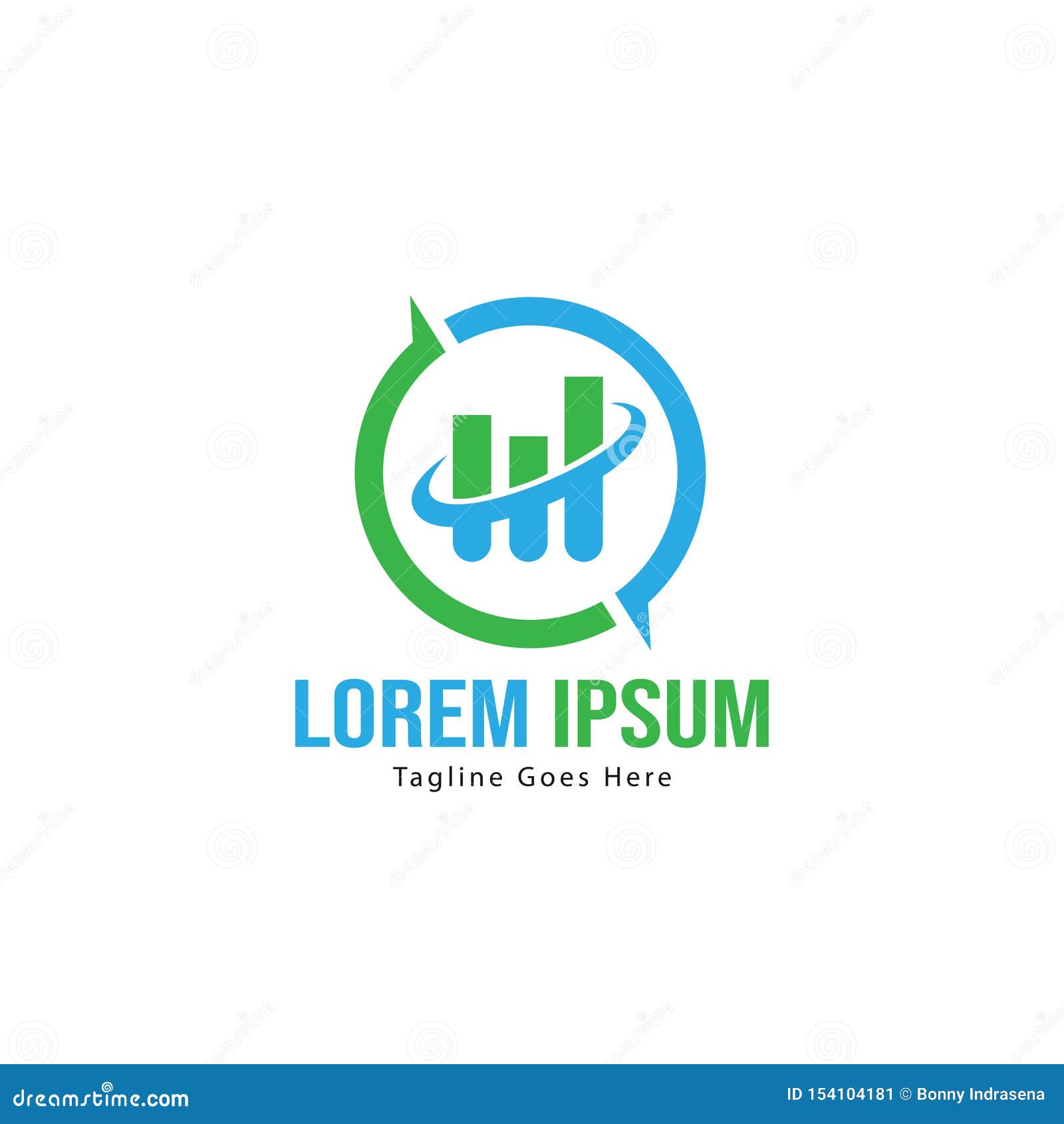 Chart Logo Template Design. Chart Logo with Modern Frame Isolated on ...