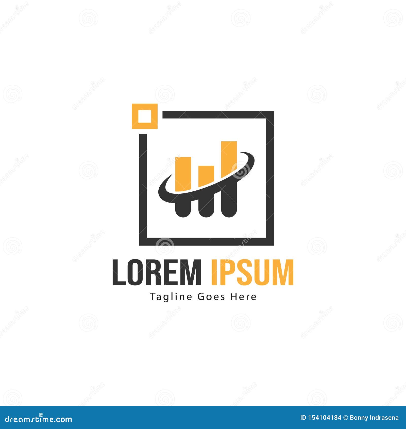 Chart Logo Template Design. Chart Logo with Modern Frame Isolated on ...