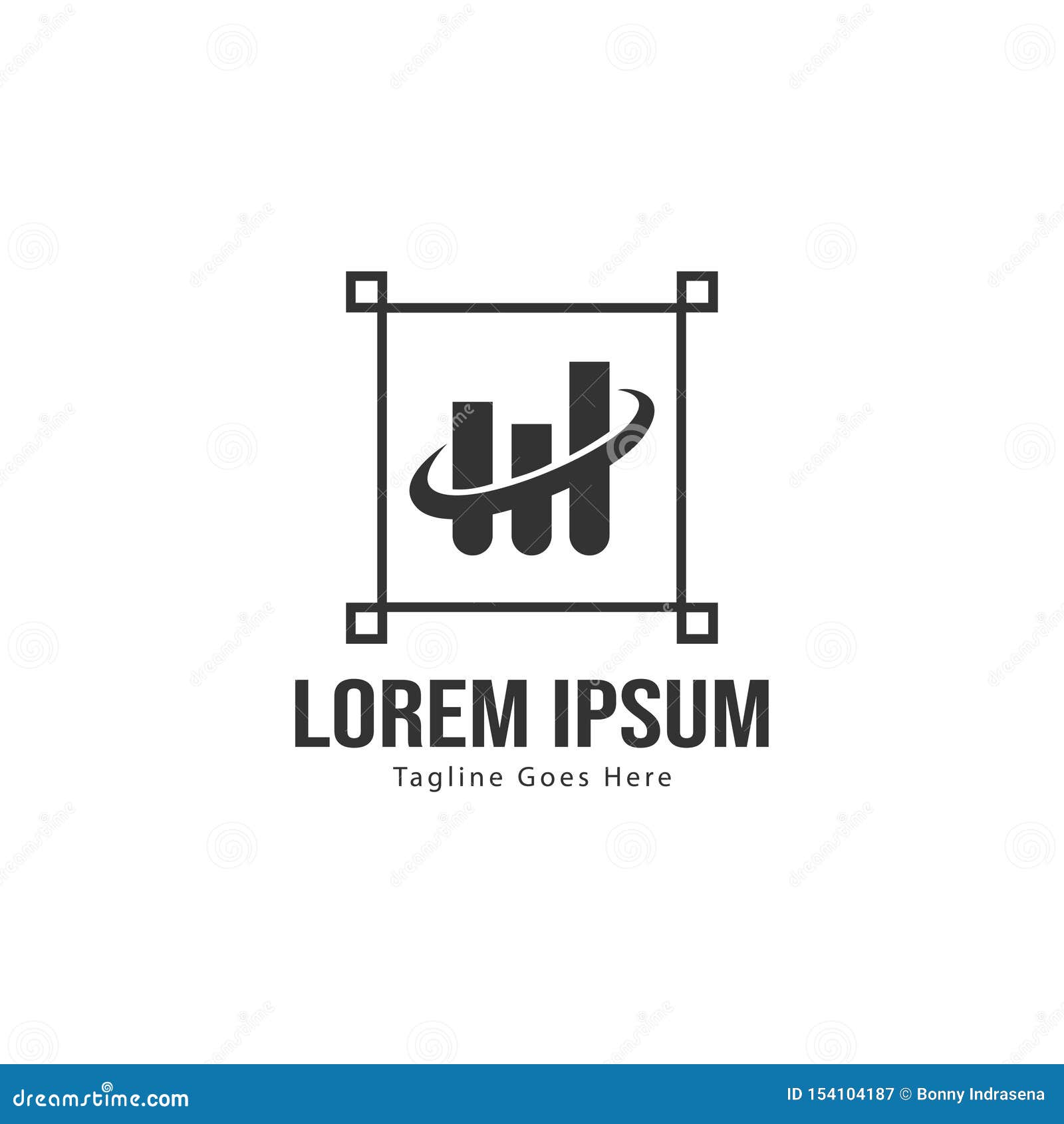 Chart Logo Template Design. Chart Logo with Modern Frame Isolated on ...