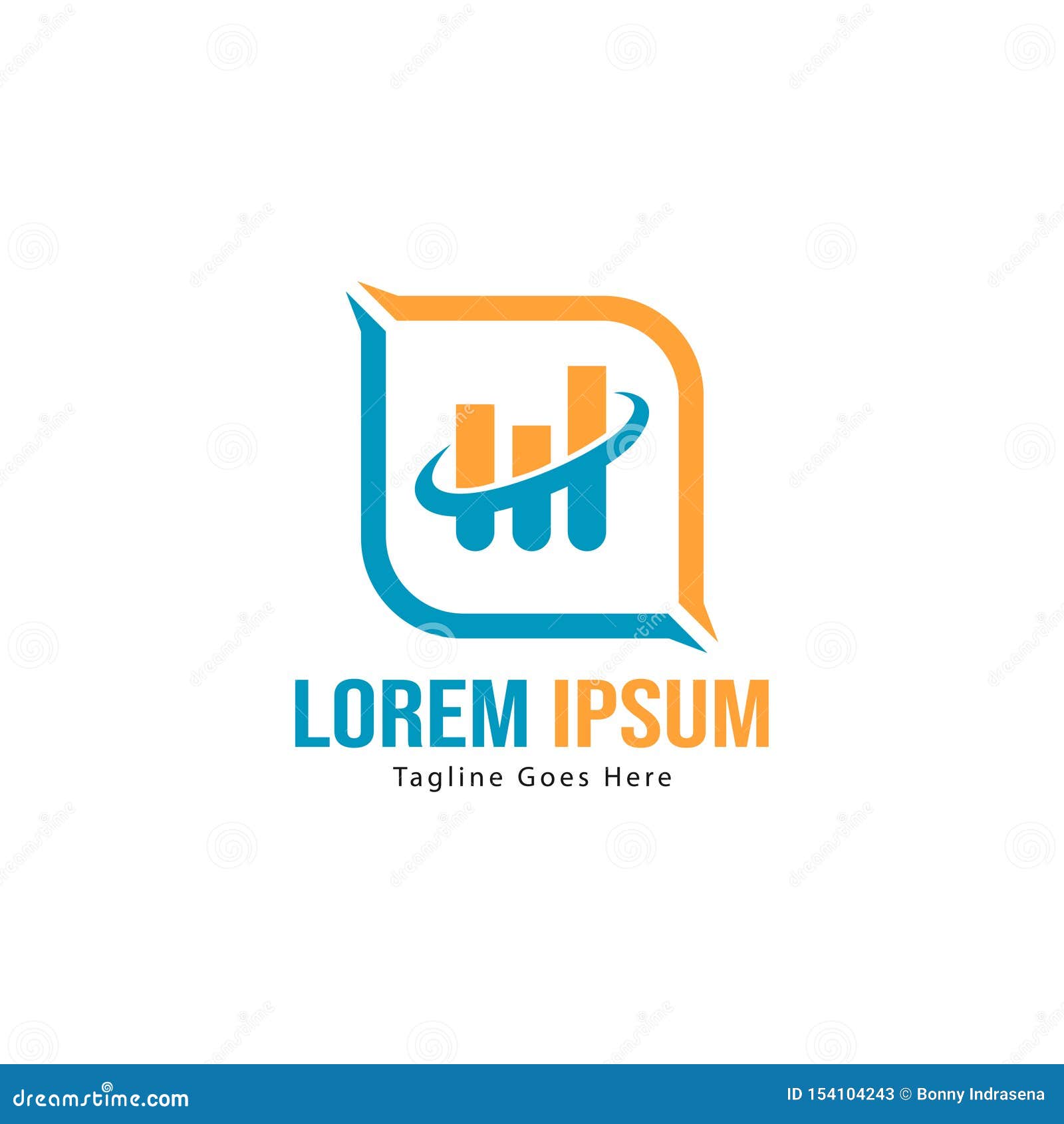 Chart Logo Template Design. Chart Logo with Modern Frame Isolated on ...