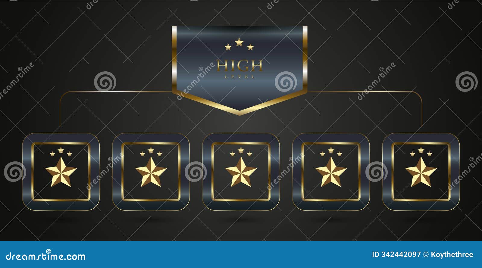 A Chart Of Luxury And Premium Star Buttons Check List Options Concept ...