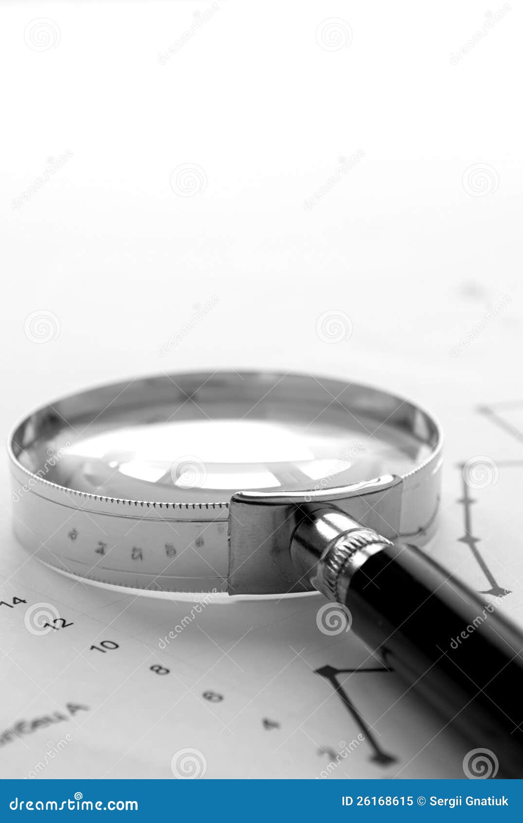 Chart and a Magnifying Glass Stock Image - Image of planning, progress ...