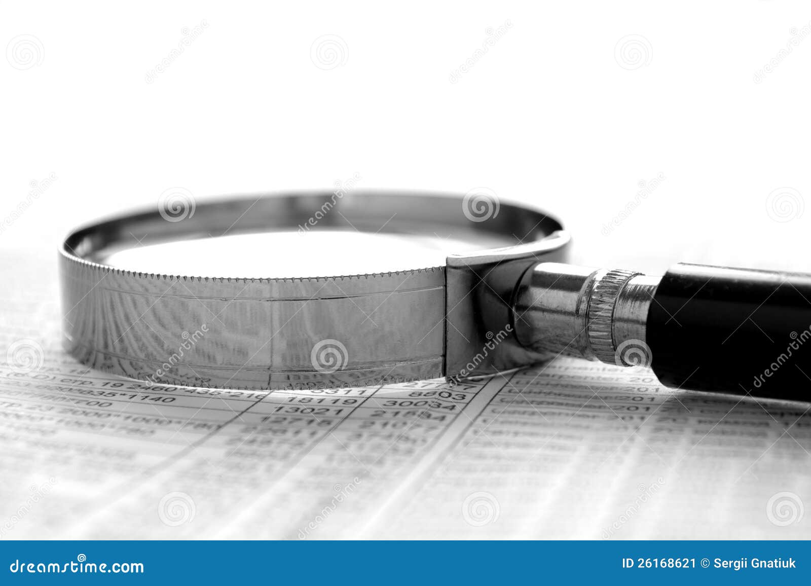Chart and a Magnifying Glass Stock Image - Image of education, data ...