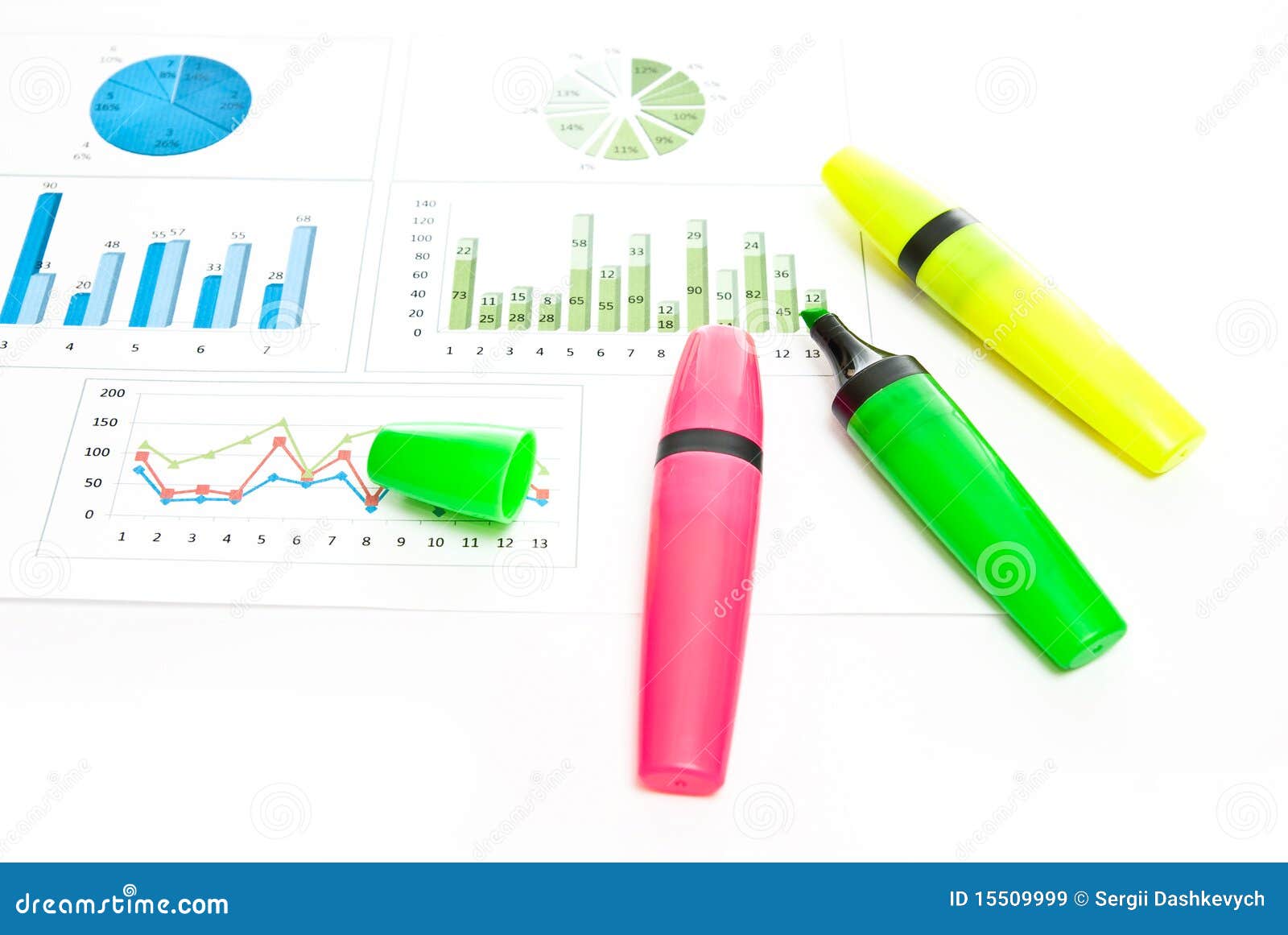 Chart and markers stock image. Image of arranging, color - 15509999
