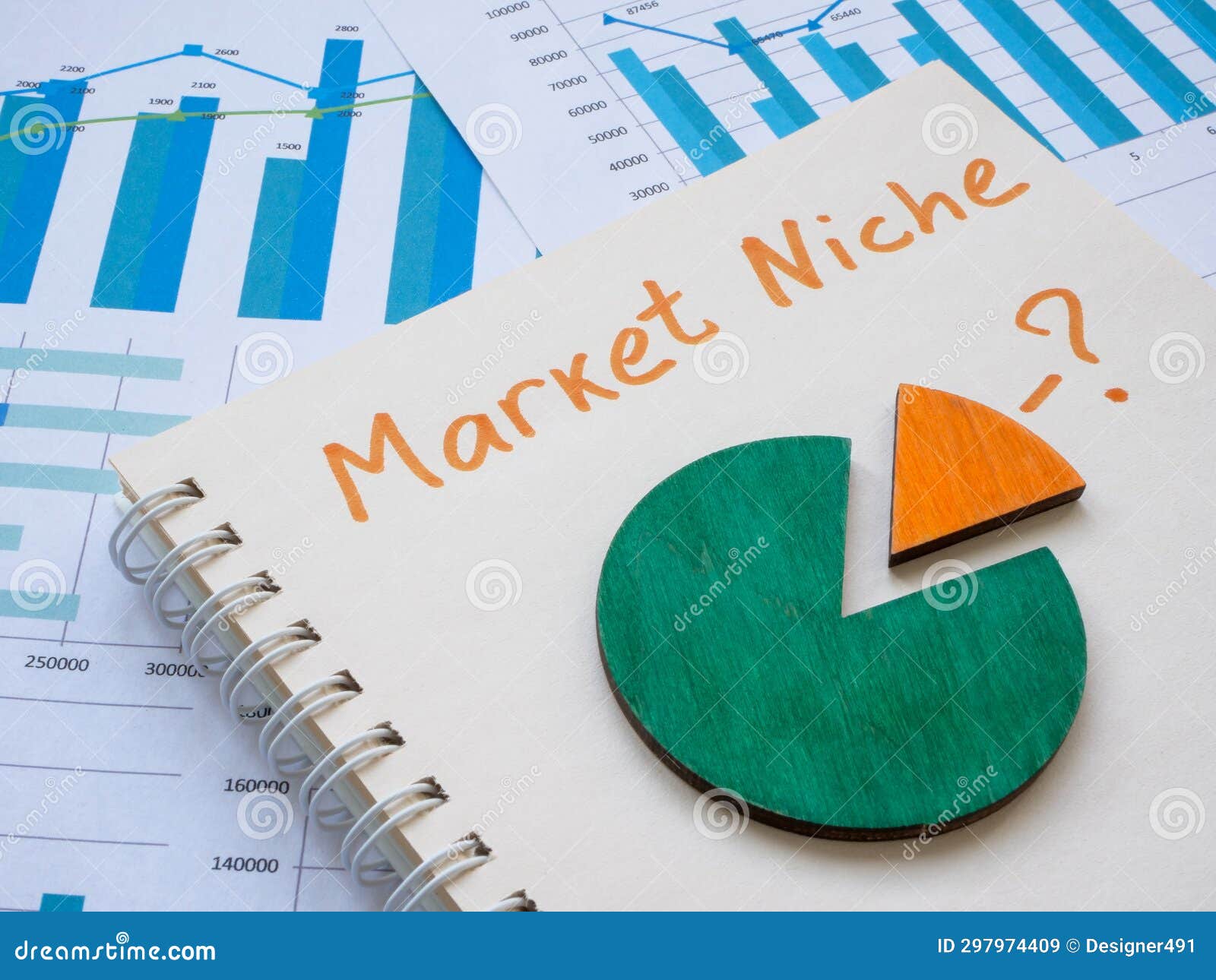 Chart with Market Niche and Papers. Stock Image - Image of market ...