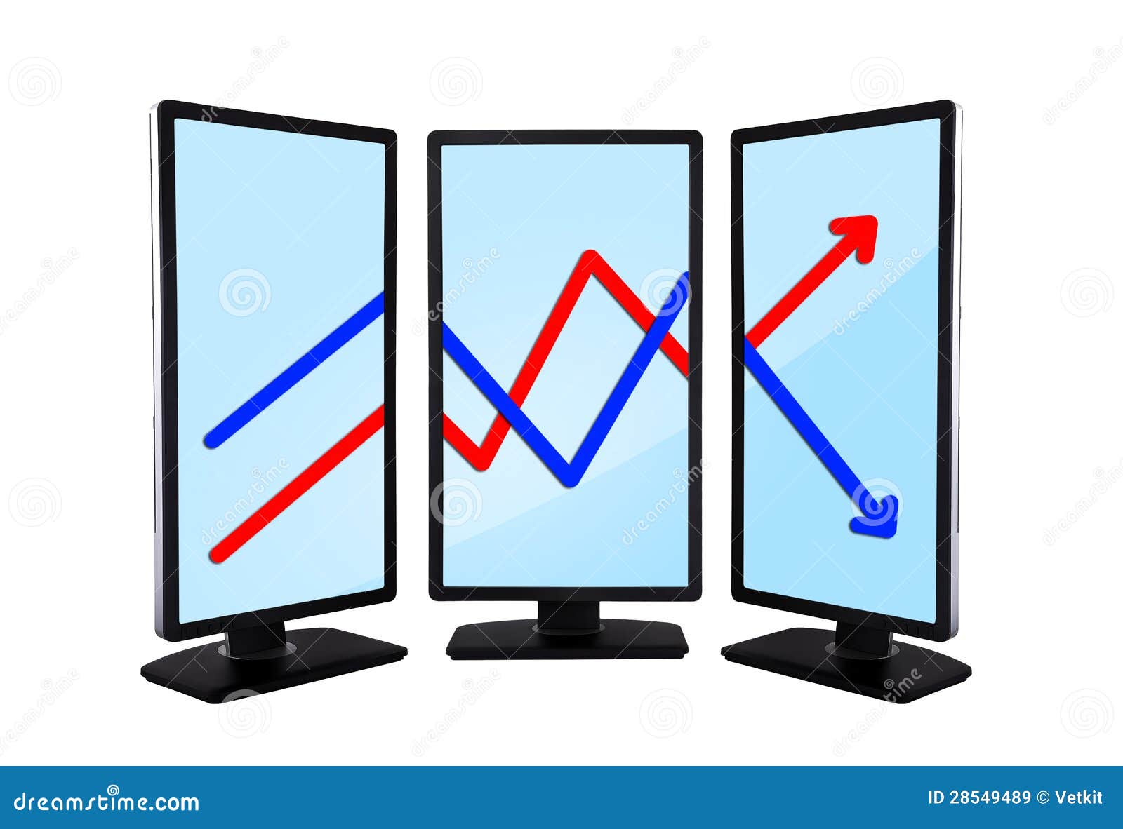 Chart on monitors stock image. Image of marketing, media - 28549489