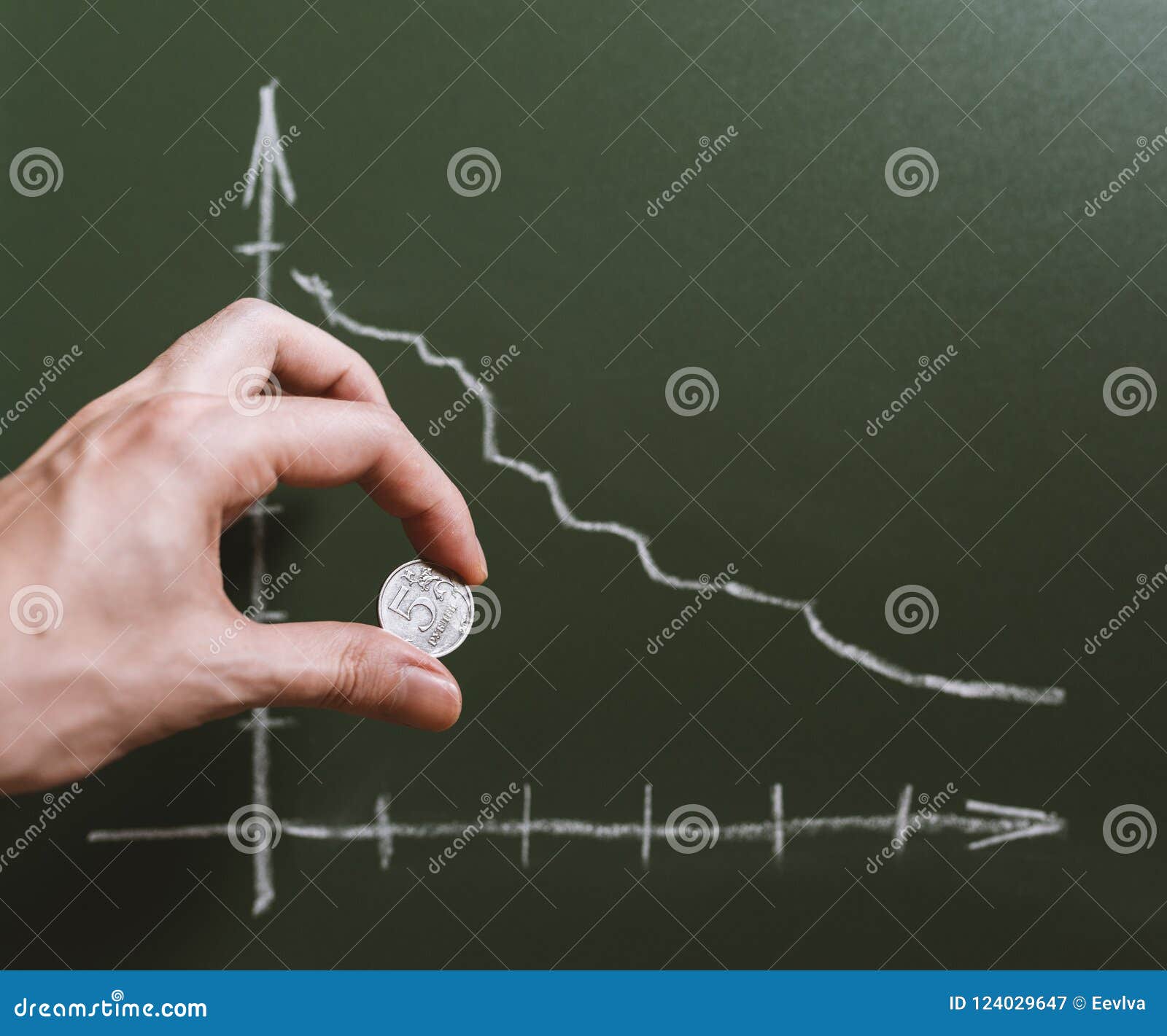 Chart with negative arrow. stock image. Image of cost - 124029647