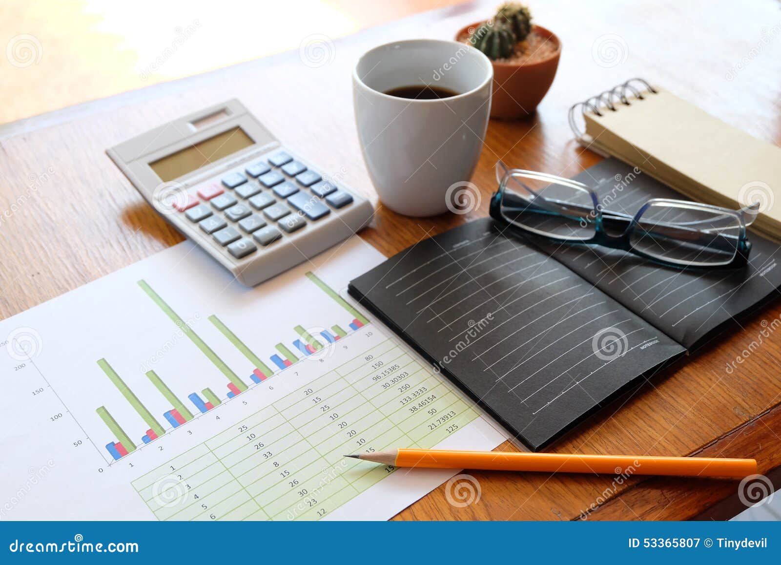 Chart and note book stock image. Image of banking, earning - 53365807