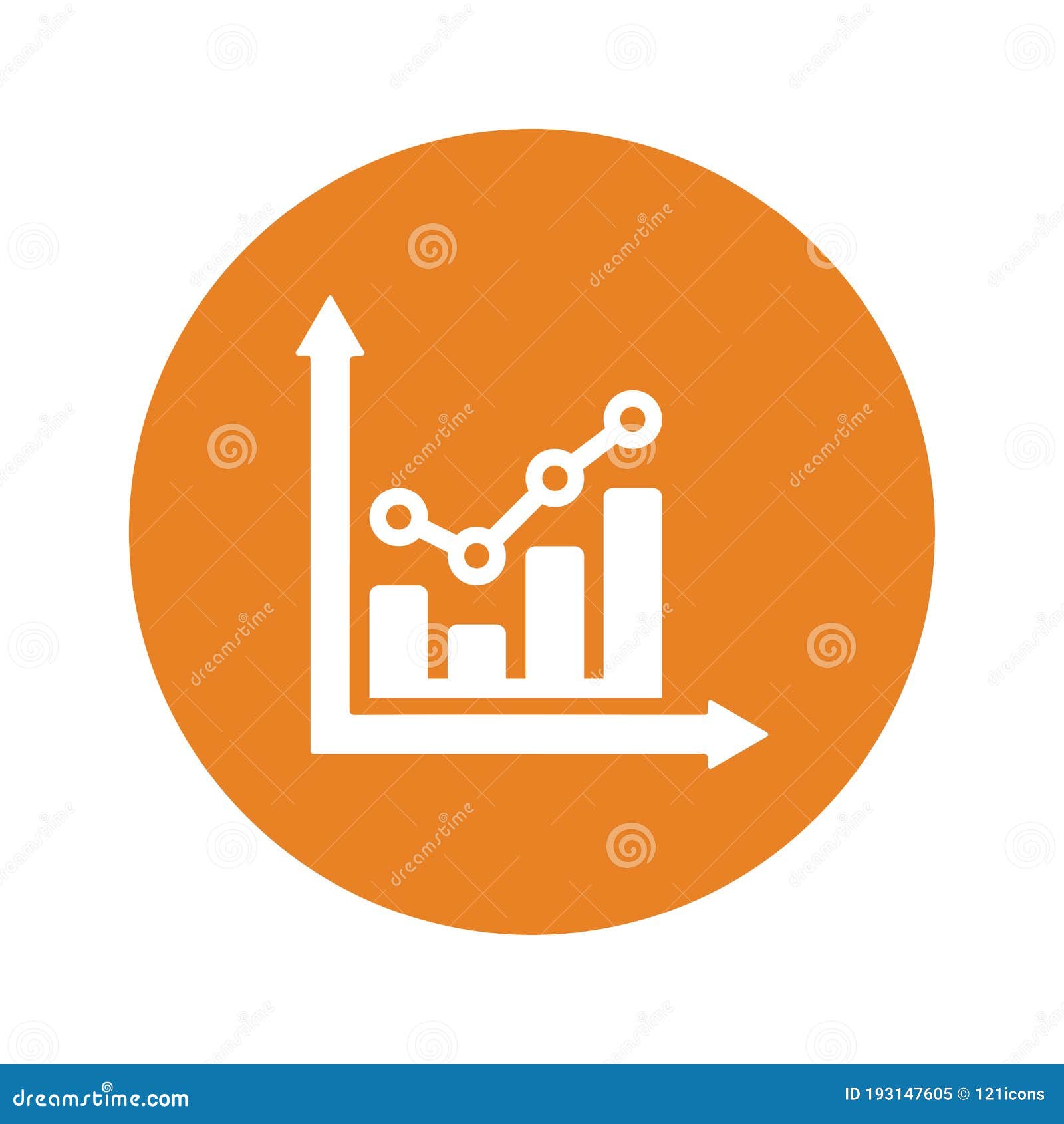 Chart, Orange Color Graph Icon Stock Vector - Illustration of statistic ...