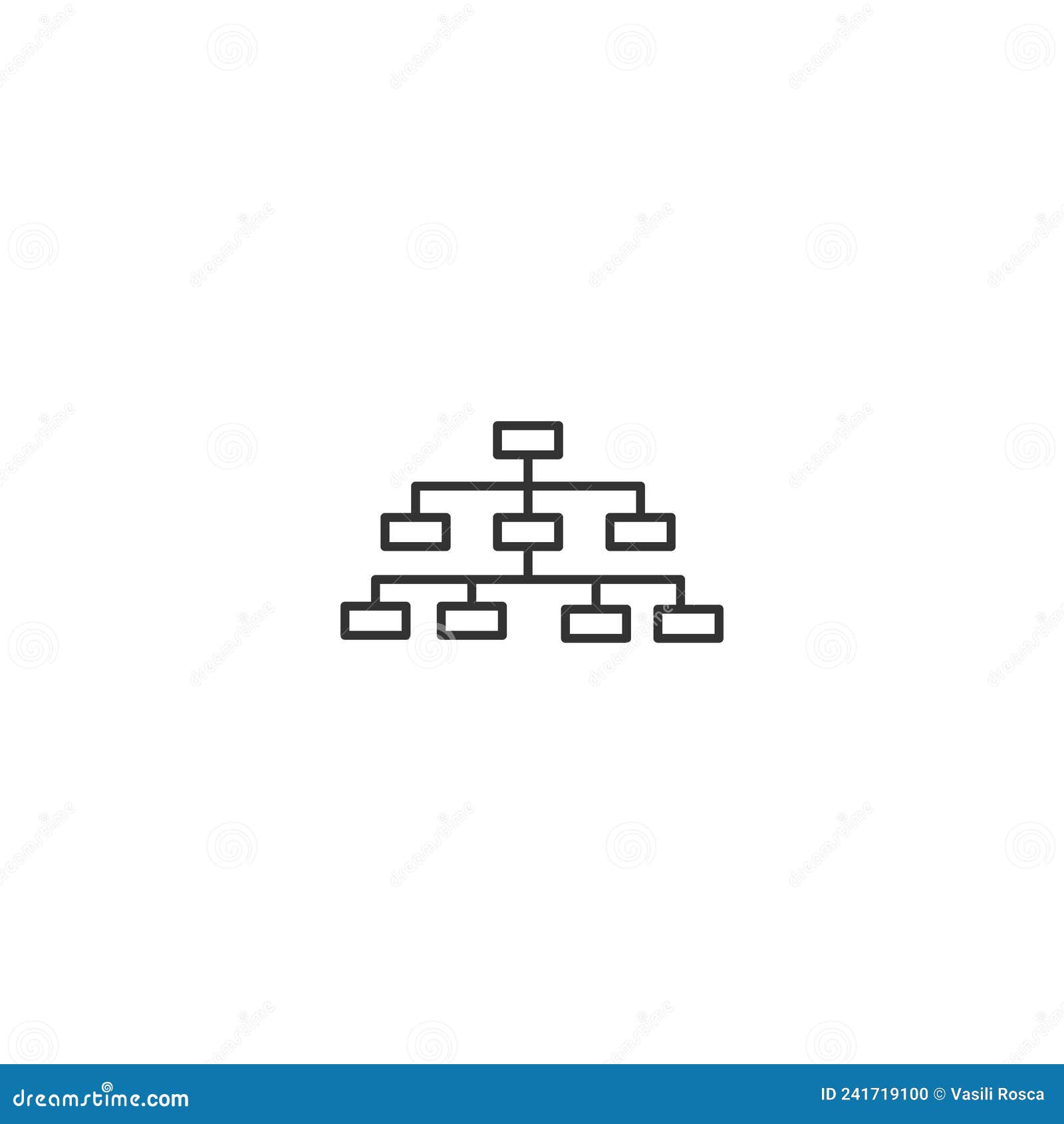 Chart Org Flow Organization Line Icon. Organizational Flowchart ...