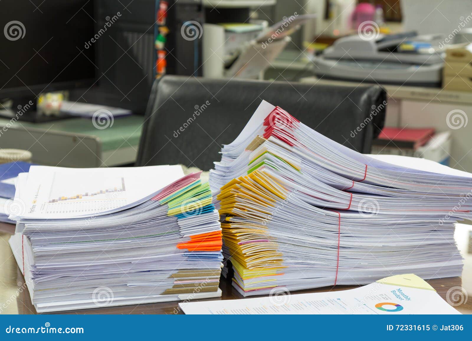 Chart and Paperwork on Office Table Stock Image - Image of book, heap ...