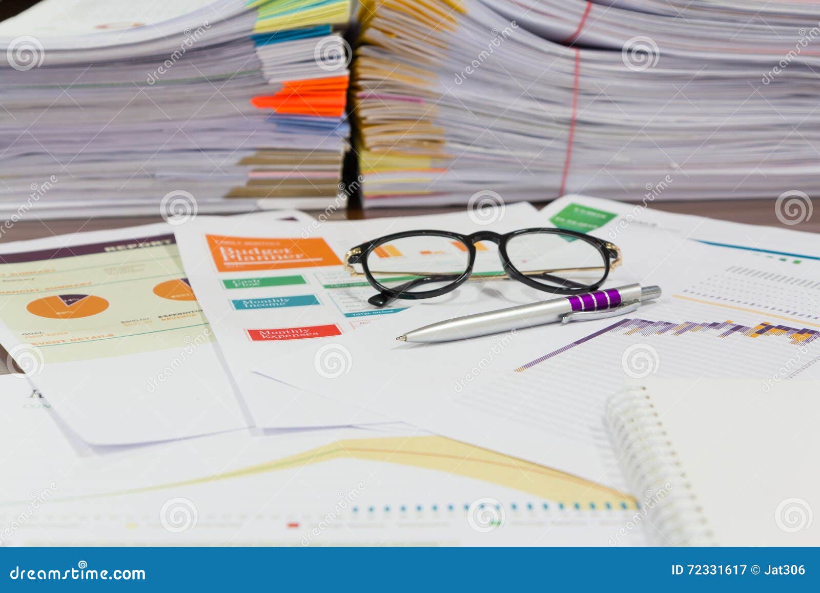 Chart and Paperwork on Office Table Stock Image - Image of messy, ideas ...