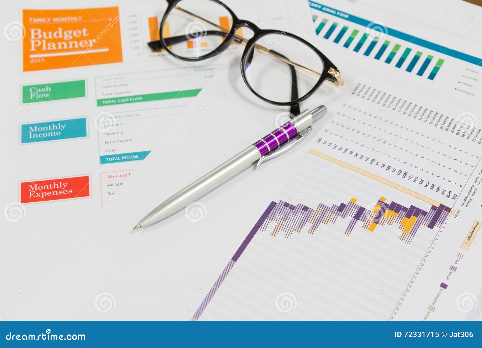 Chart and Paperwork on Office Table Stock Image - Image of mark, book ...