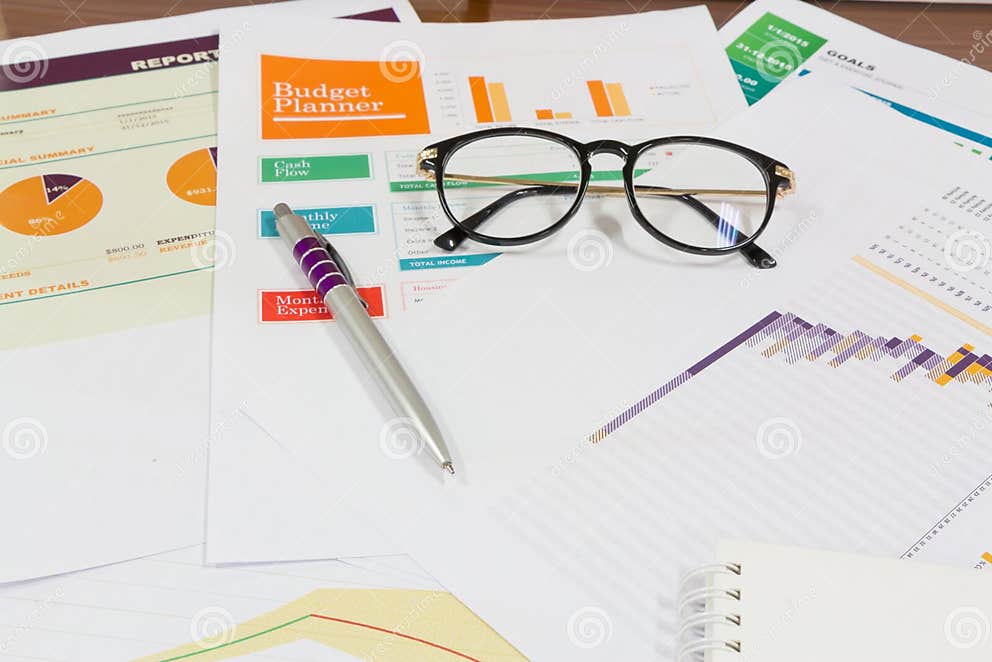 Chart and Paperwork on Office Table Stock Photo - Image of exam ...