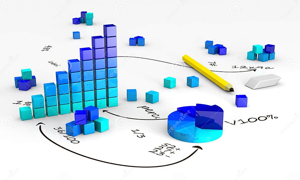 Chart with Pencil and Eraser Stock Illustration - Illustration of money ...