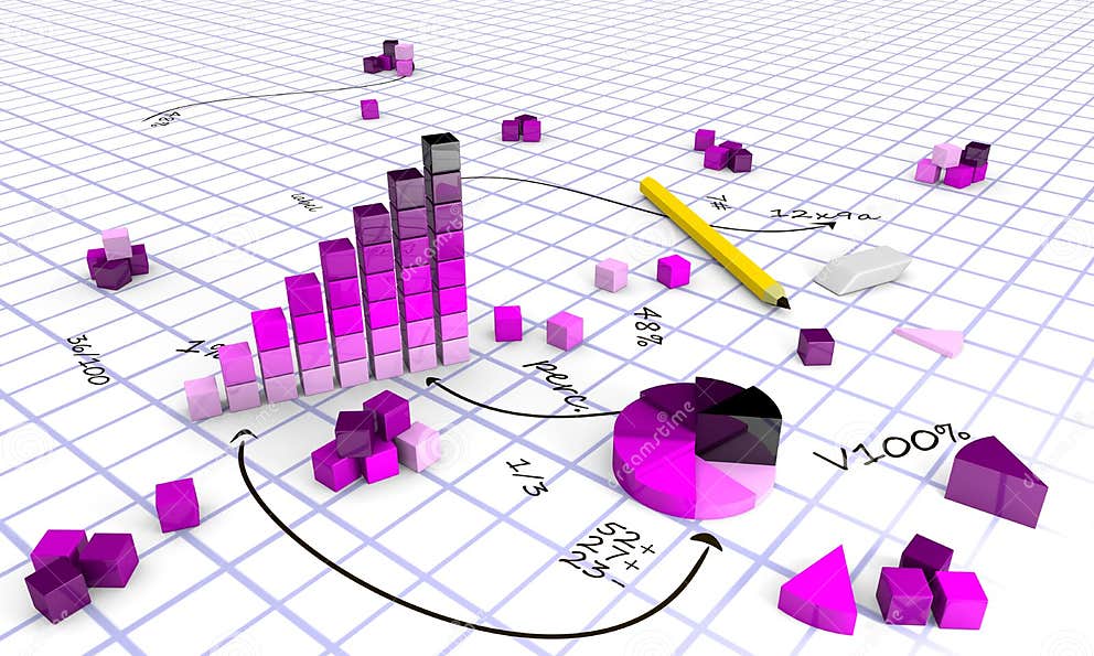 Chart with Pencil and Eraser Stock Illustration - Illustration of ...