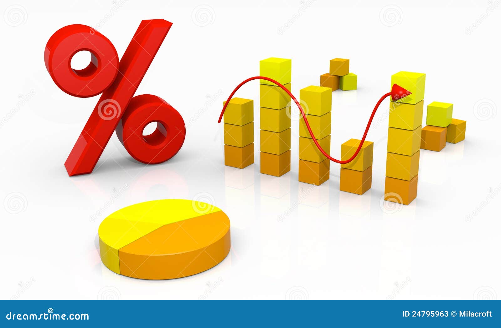 Chart with percentage stock illustration. Illustration of banking ...