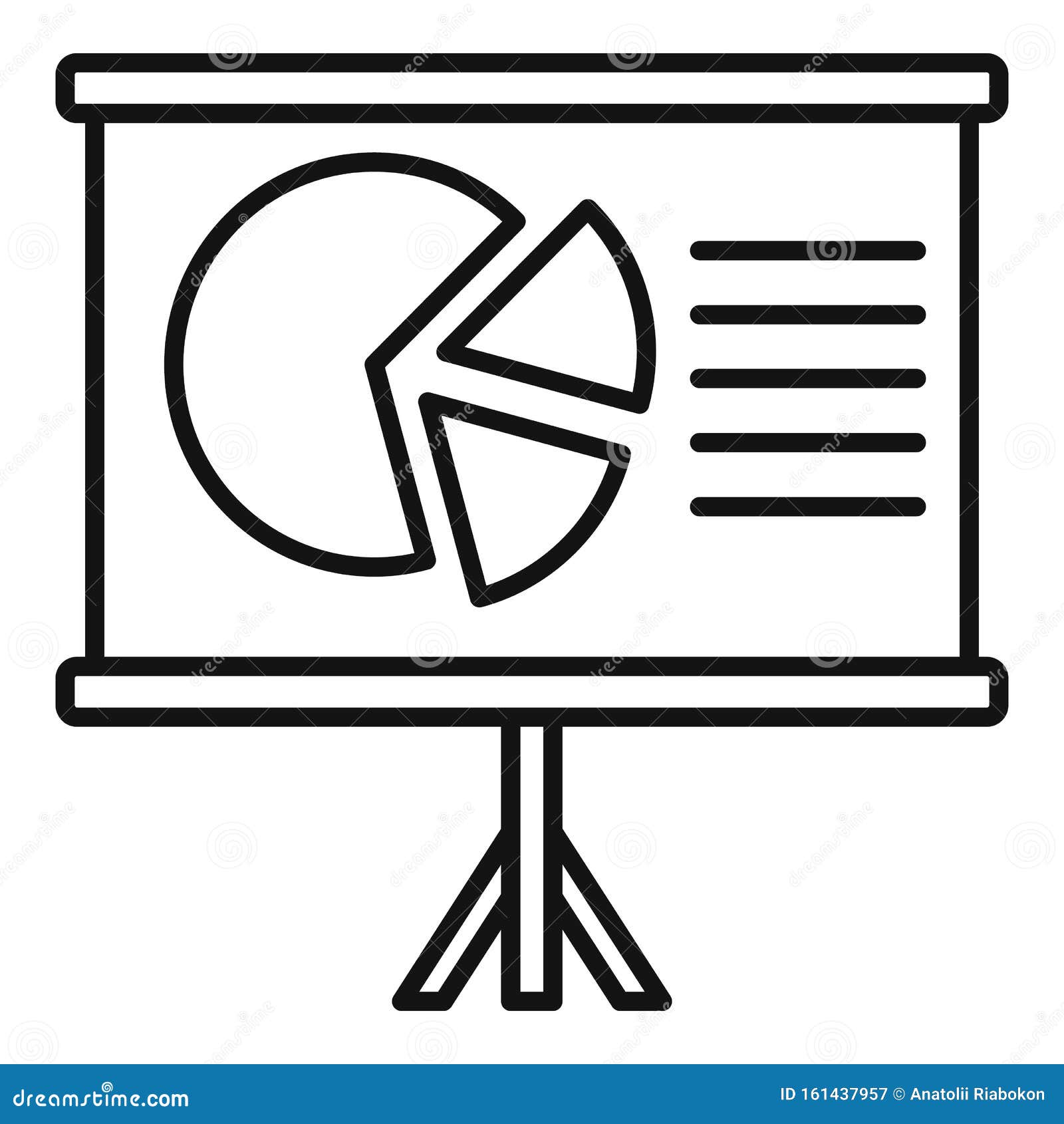 Chart Pie Banner Icon, Outline Style Stock Vector - Illustration of ...