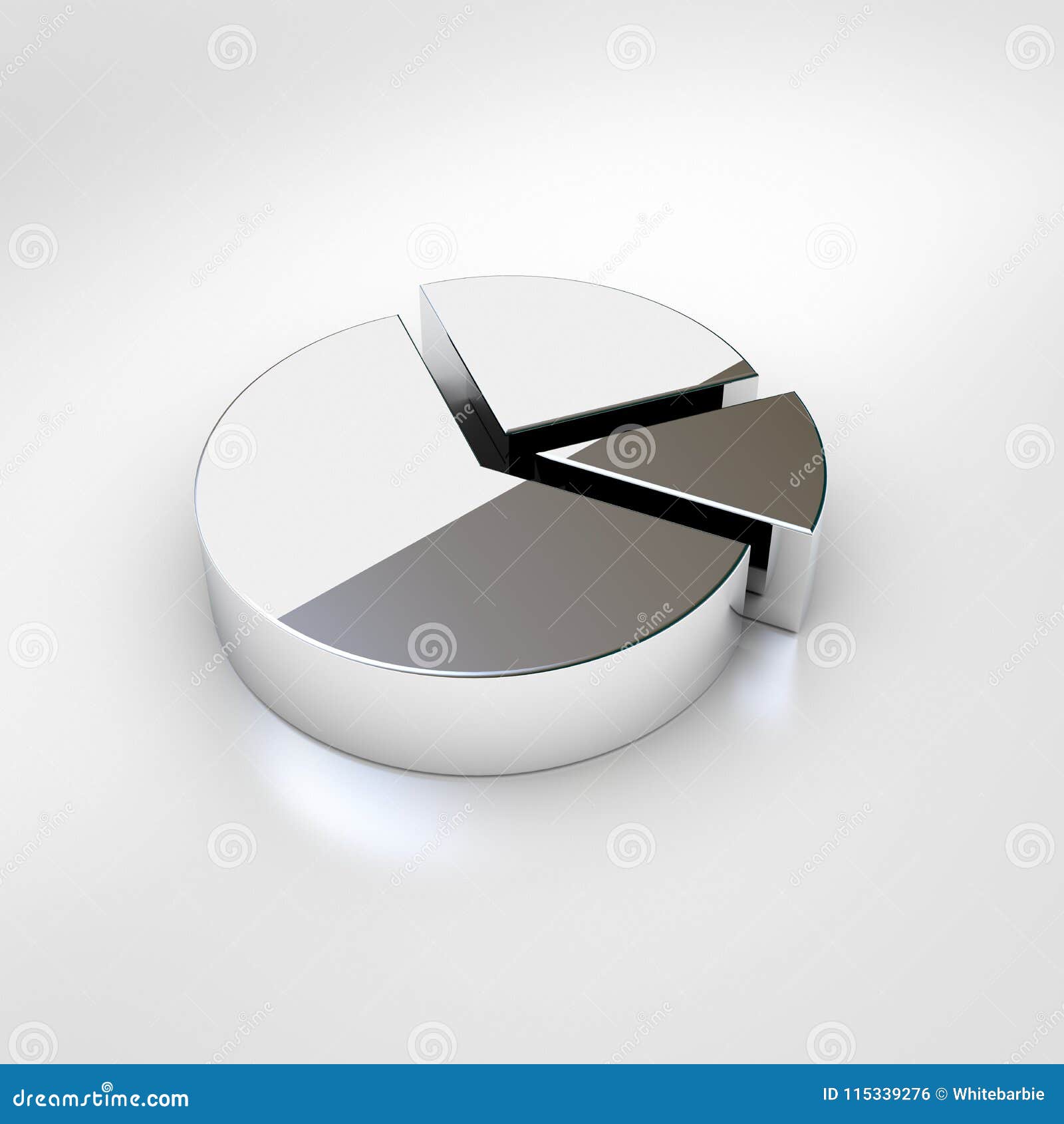 Chrome Chart Pie Icon Isolated on White Background. Stock Illustration ...