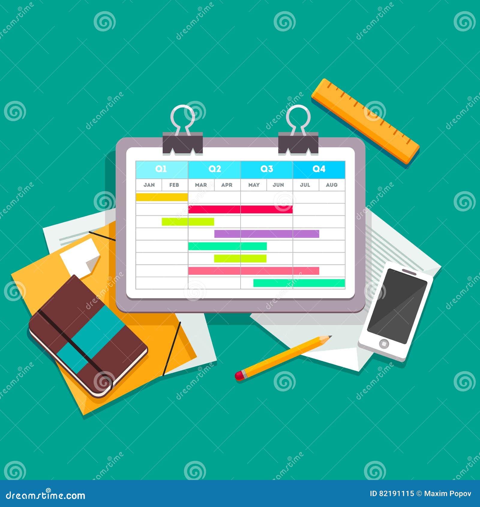 Planning Process Business Diagram Illustration Royalty-Free Cartoon ...