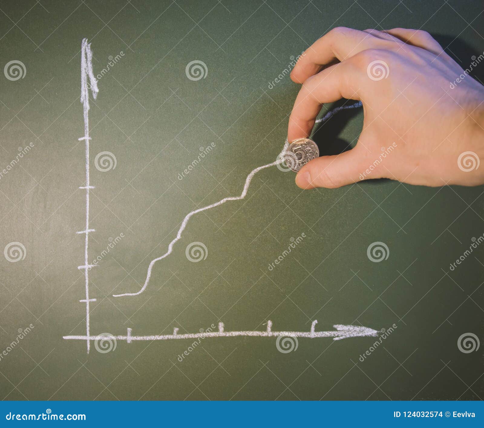 Chart with positive arrow. stock photo. Image of cost - 124032574