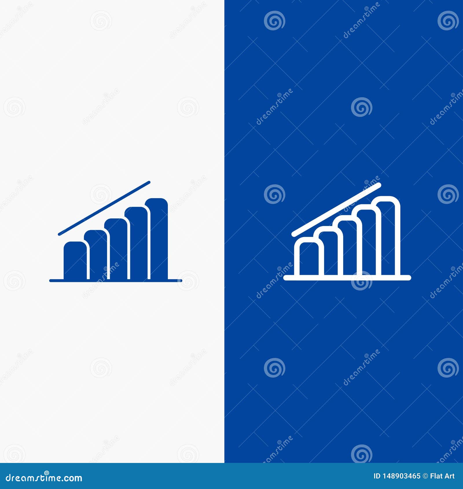 Chart, Progress, Report, Analysis Line and Glyph Solid Icon Blue Banner ...