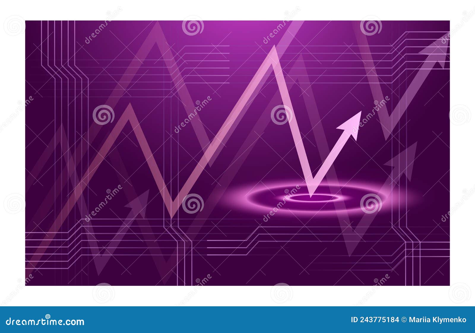 The Chart is Purple with Up and Down Arrows. Stock Vector ...