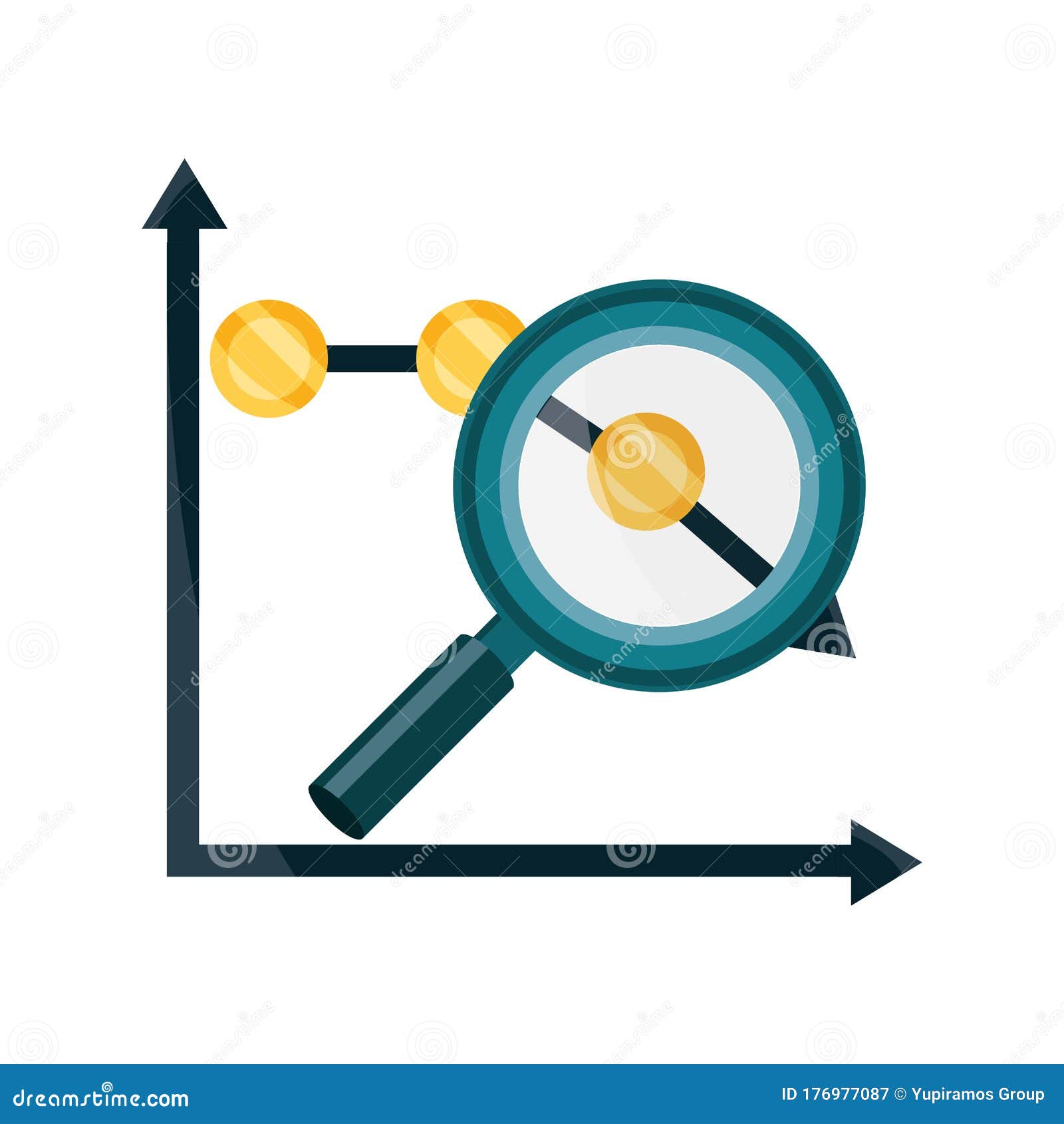 Chart Report Decrease Money Analysis Stock Market Crash Isolated Icon ...