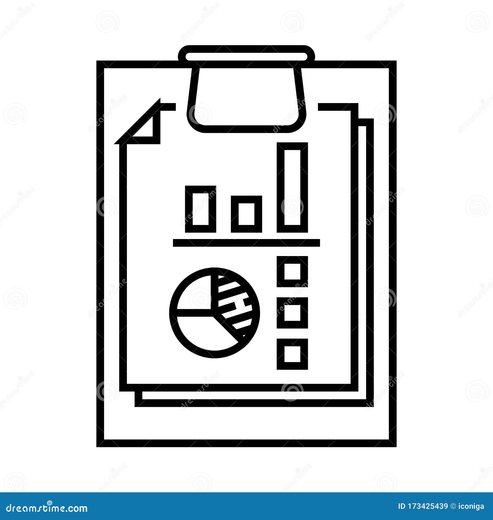 Chart Reports Line Icon, Concept Sign, Outline Vector Illustration ...