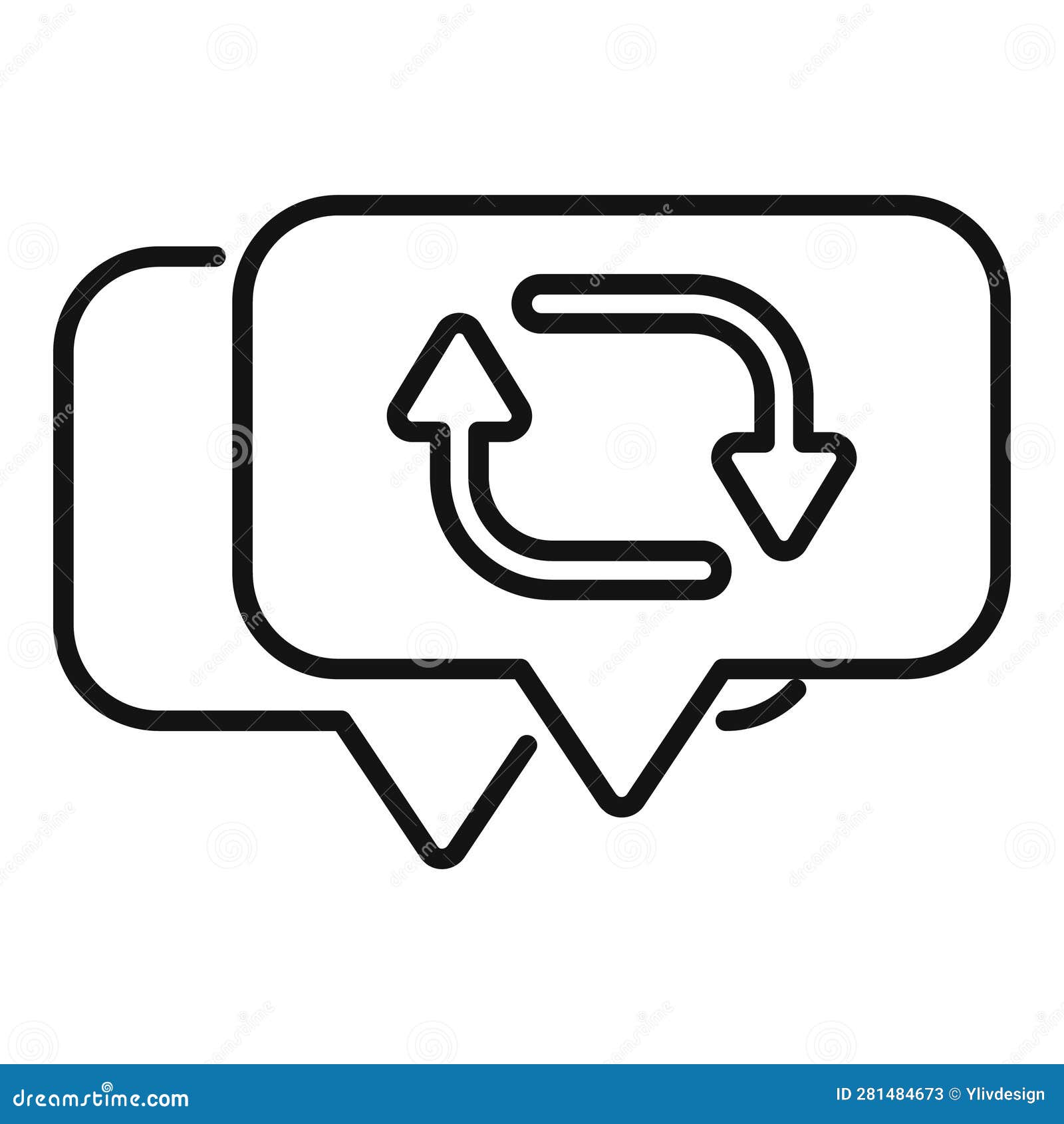 Chart Repost Icon Outline Vector. Repost Graphic Stock Illustration ...