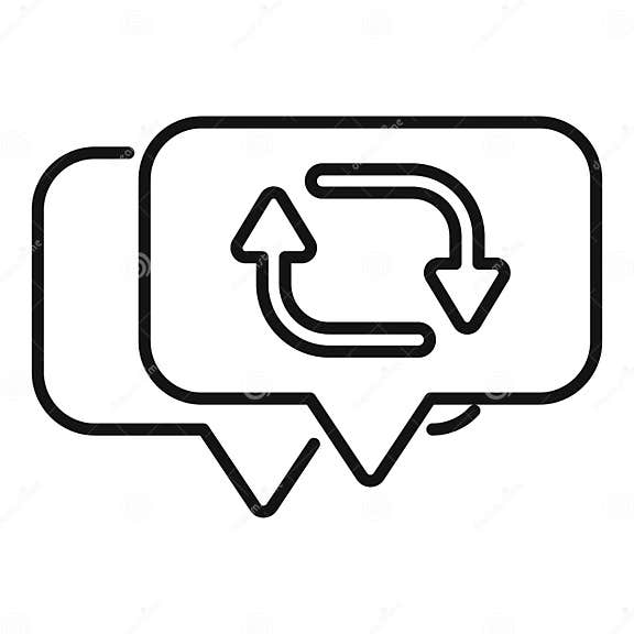 Chart Repost Icon Outline Vector. Repost Graphic Stock Illustration ...