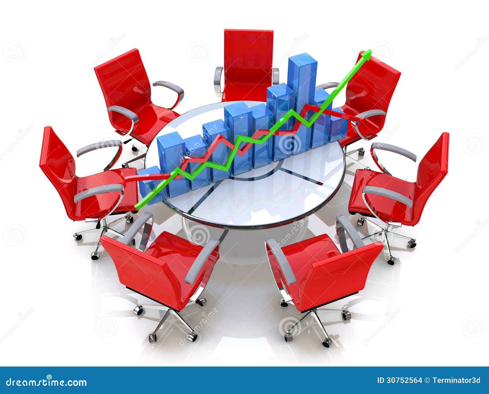 Chart at the round table stock illustration. Illustration of conference ...
