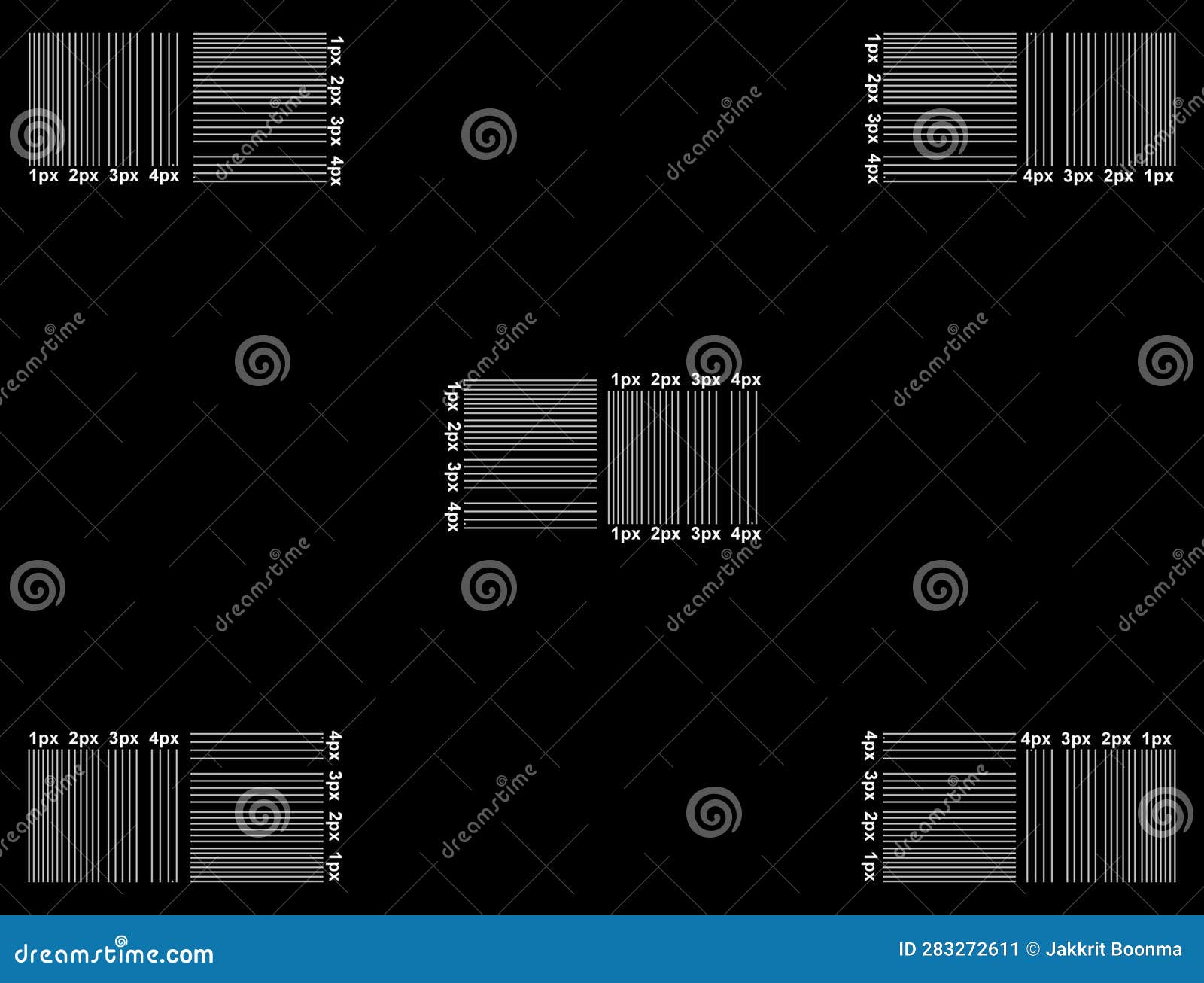 A Chart of a Scale Barcode Testting for Calibration Stock Illustration ...