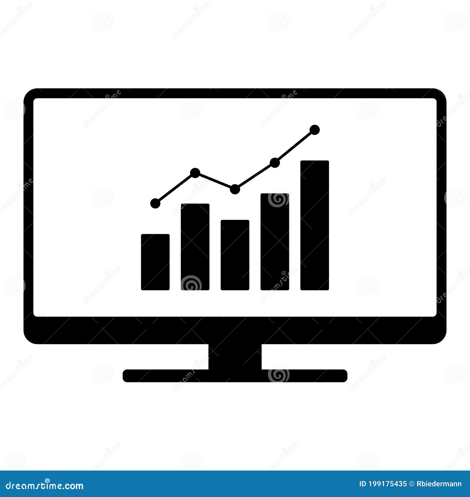 Chart and screen stock vector. Illustration of icon - 199175435