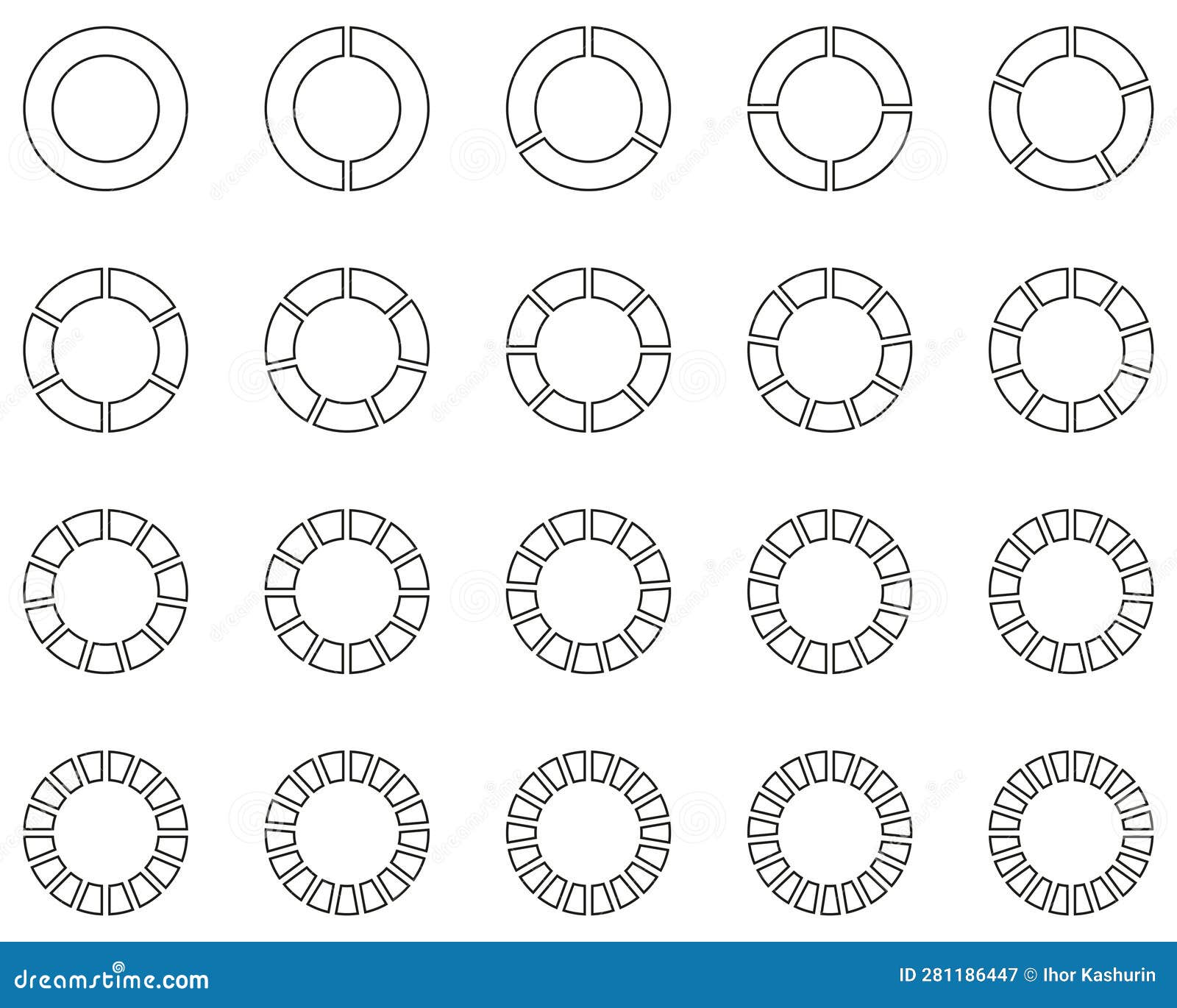 Chart Segments Collection. Sections and Slices Pack Stock Vector ...